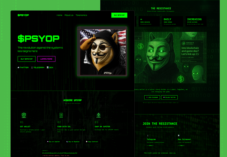 $PSYOP - Meme Coin Landing Page by UX SAJIB on Dribbble