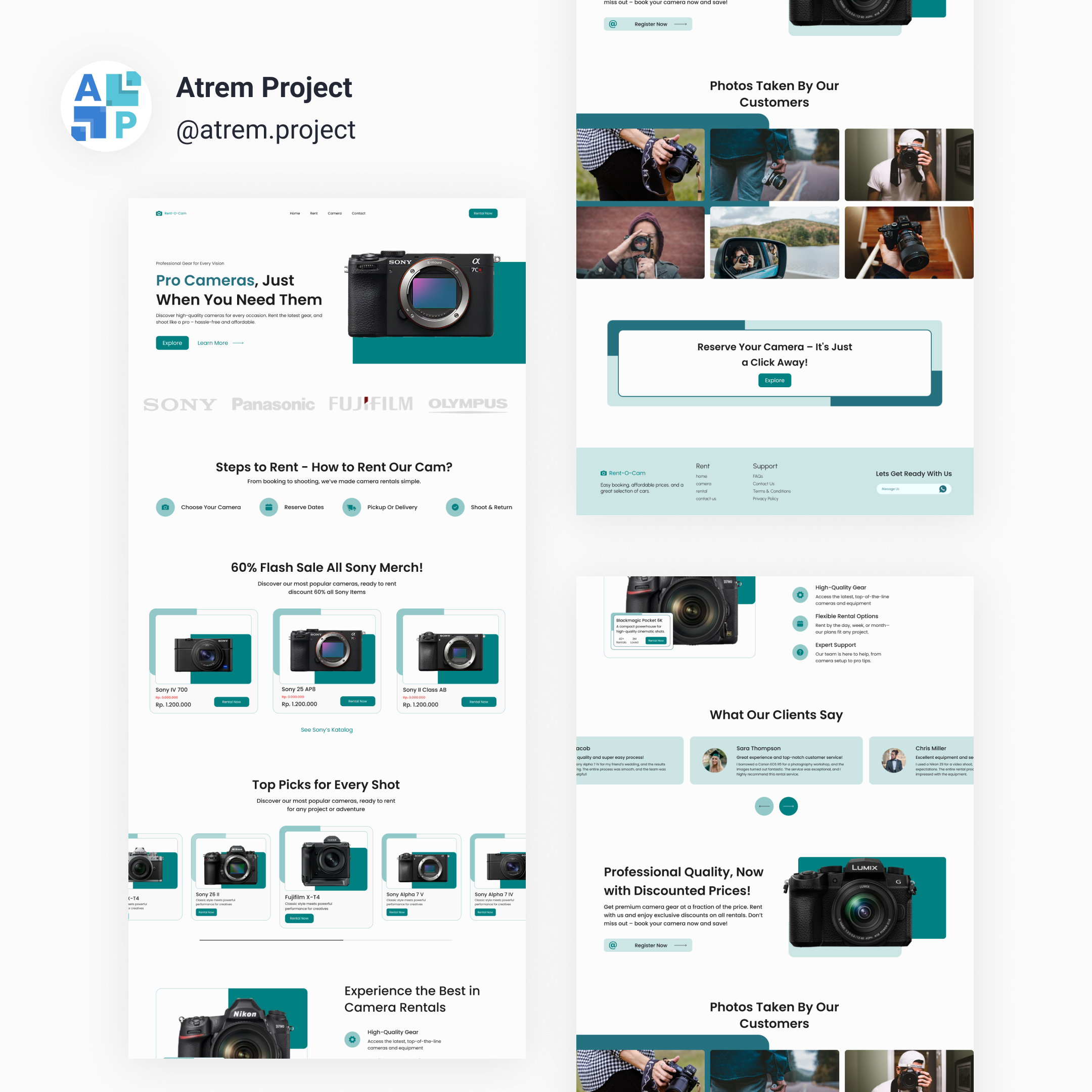 Rent-O-Cam - Landing Page Rental Camera by Atrem Project on Dribbble