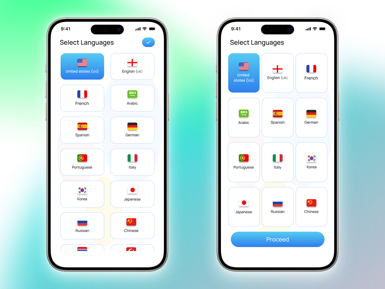 Language Selection UI by UIOVIA ® on Dribbble