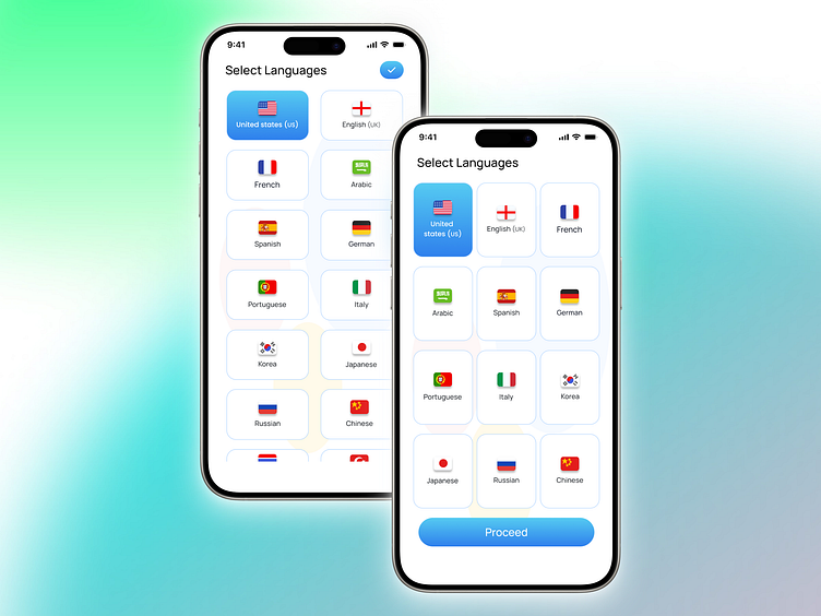 Language Selection UI by UIOVIA ® on Dribbble