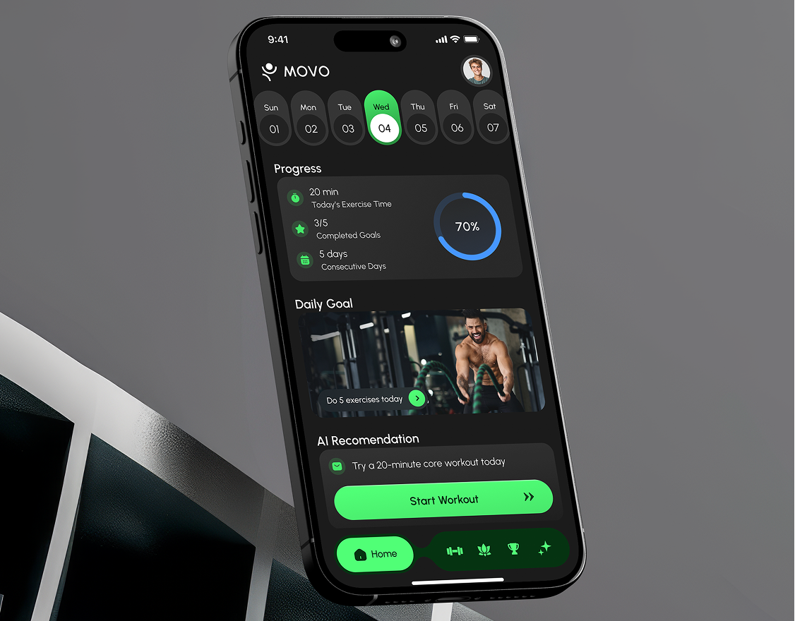 Movo – Smart Fitness & Habit Tracker App by Seda Pelit Kargın on Dribbble