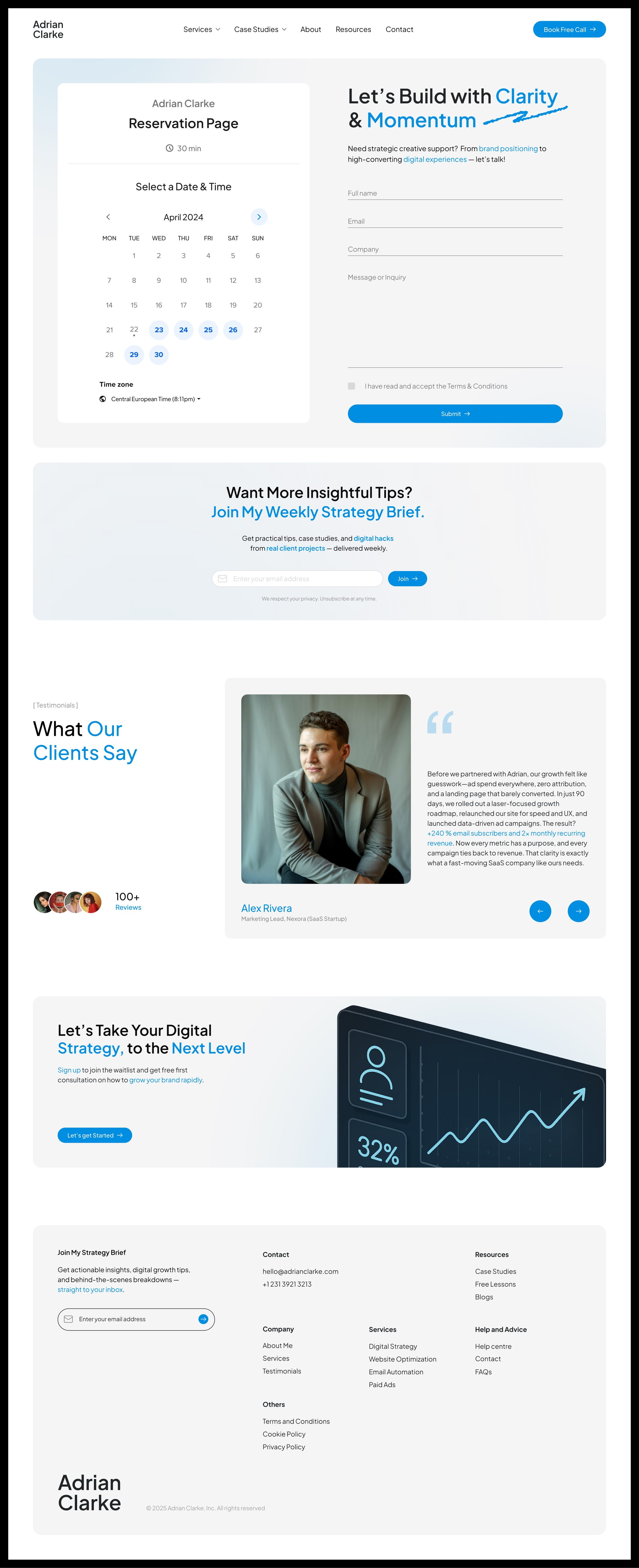 AC - Consultant Freelance Personal Website Design - Contact Page by ...