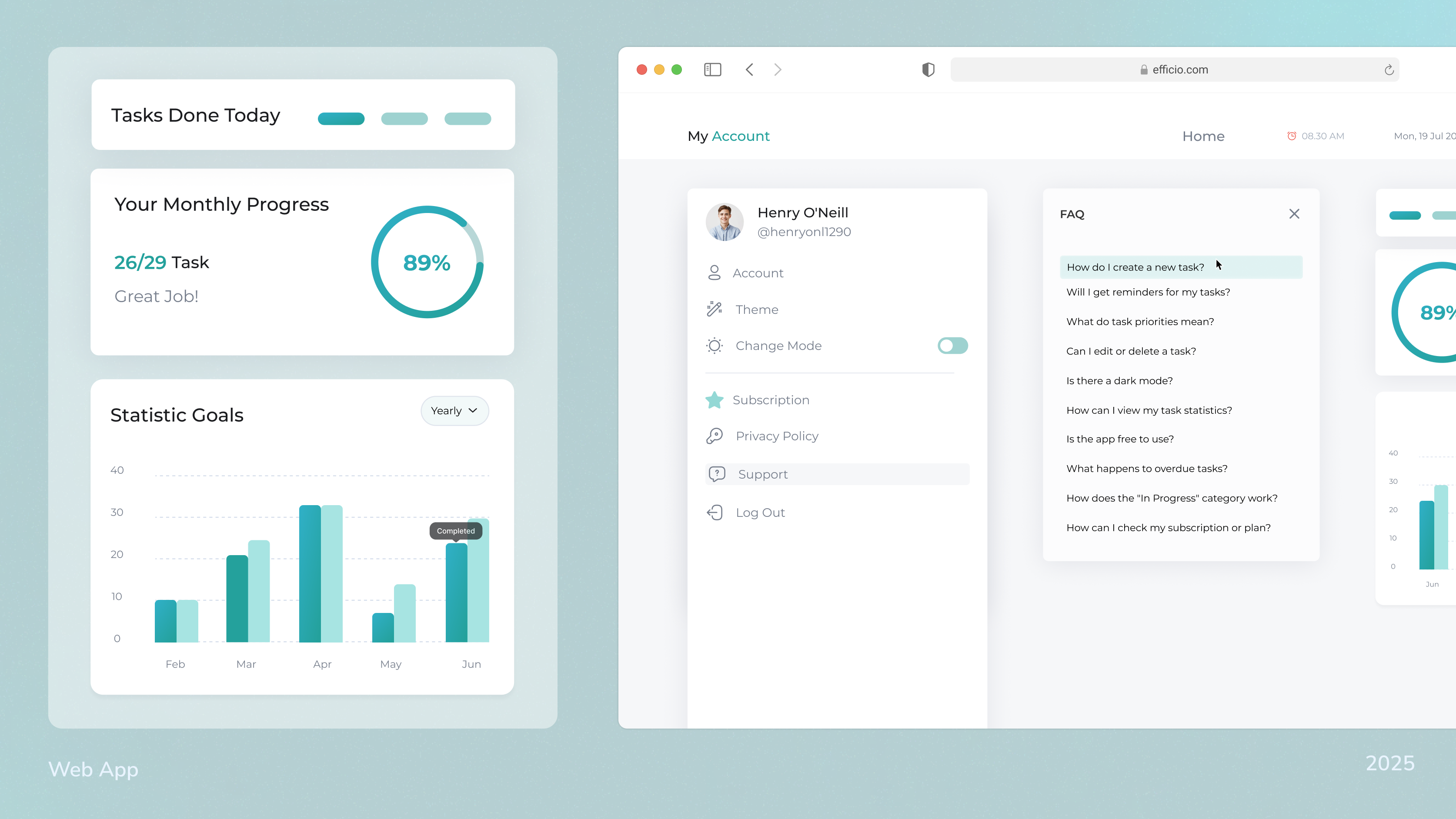 Efficio – Task Planner Web App UI Design by Maria Sydorenko on Dribbble