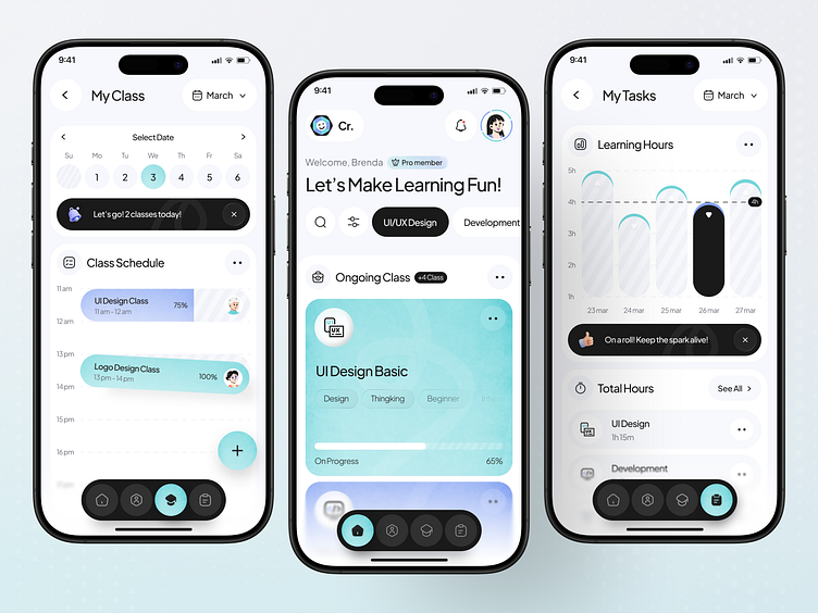 Online Learning Mobile Apps by One Week Wonders on Dribbble