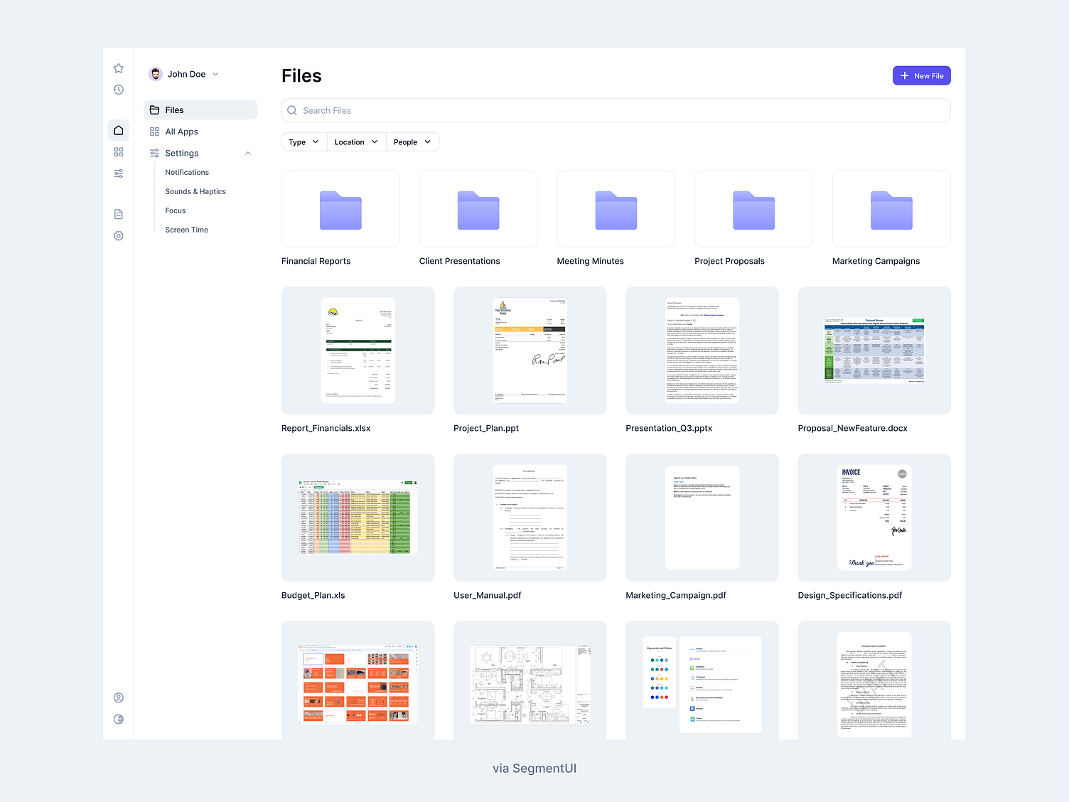 File Manager Dashboard UI by Nabeel on Dribbble