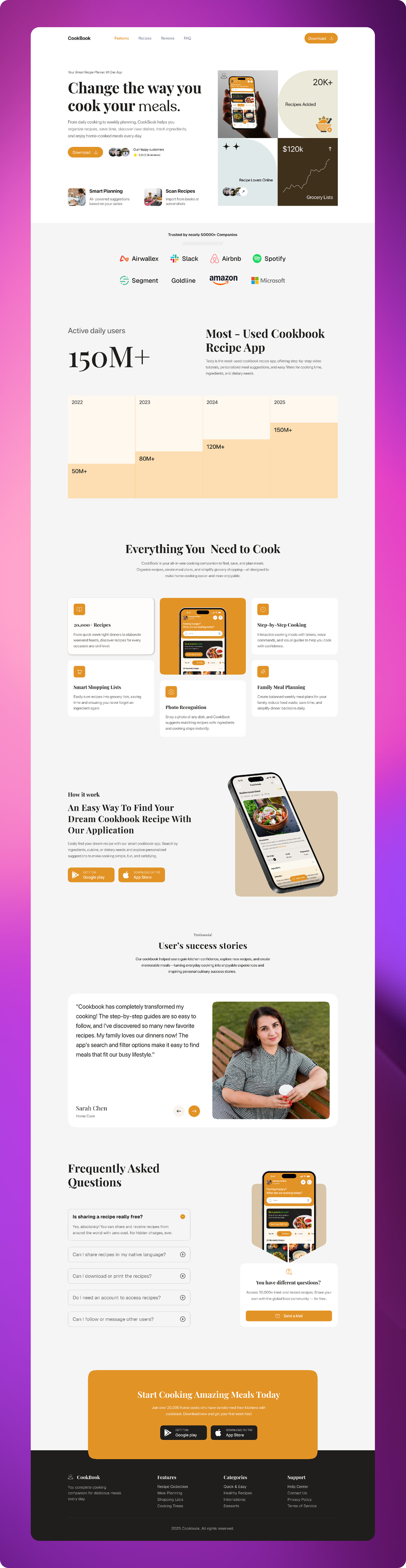 CookBook – Recipe Landing Page by Md Ahsanulla on Dribbble
