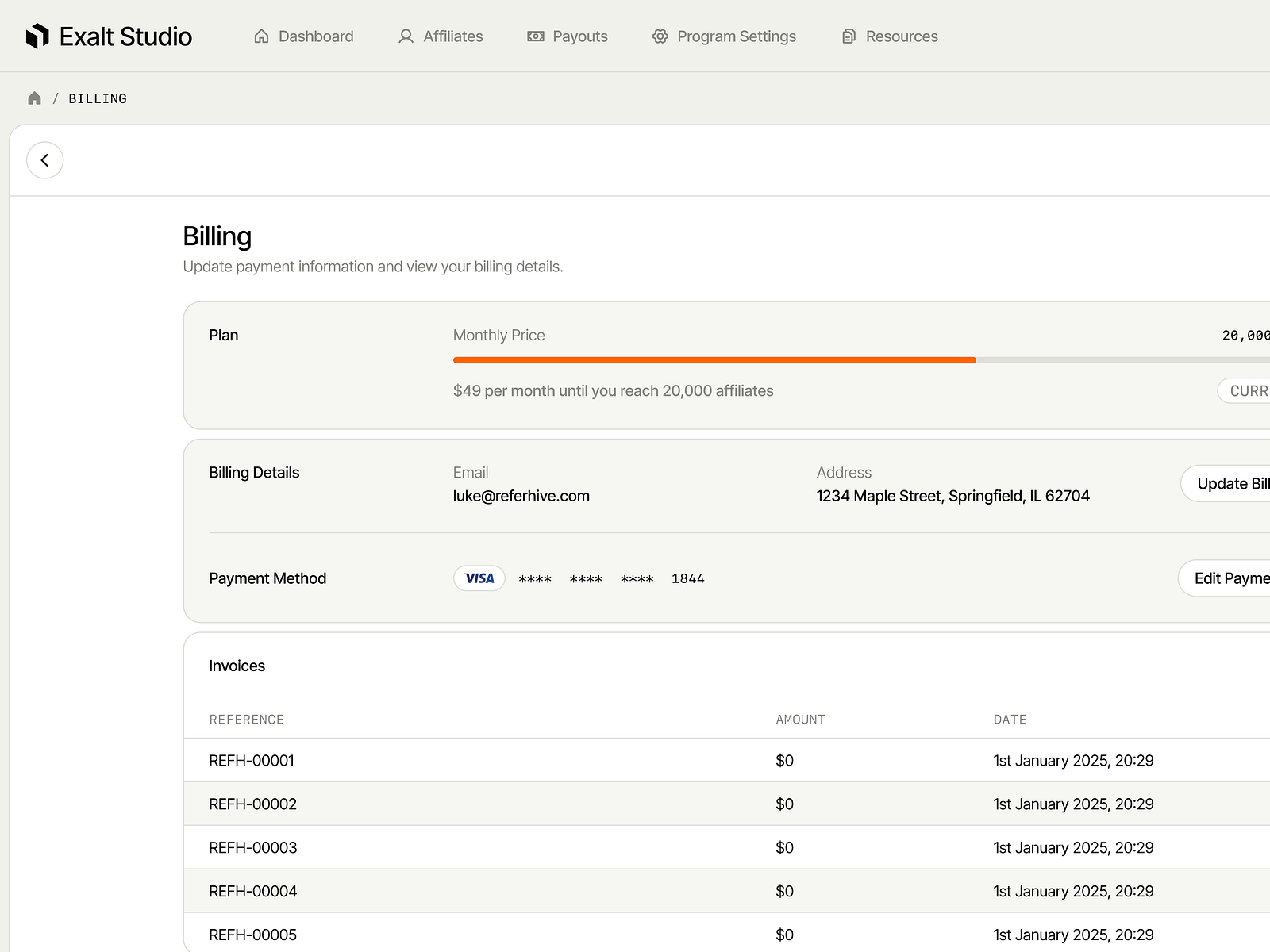 Billing Screen by Luke Dalton on Dribbble