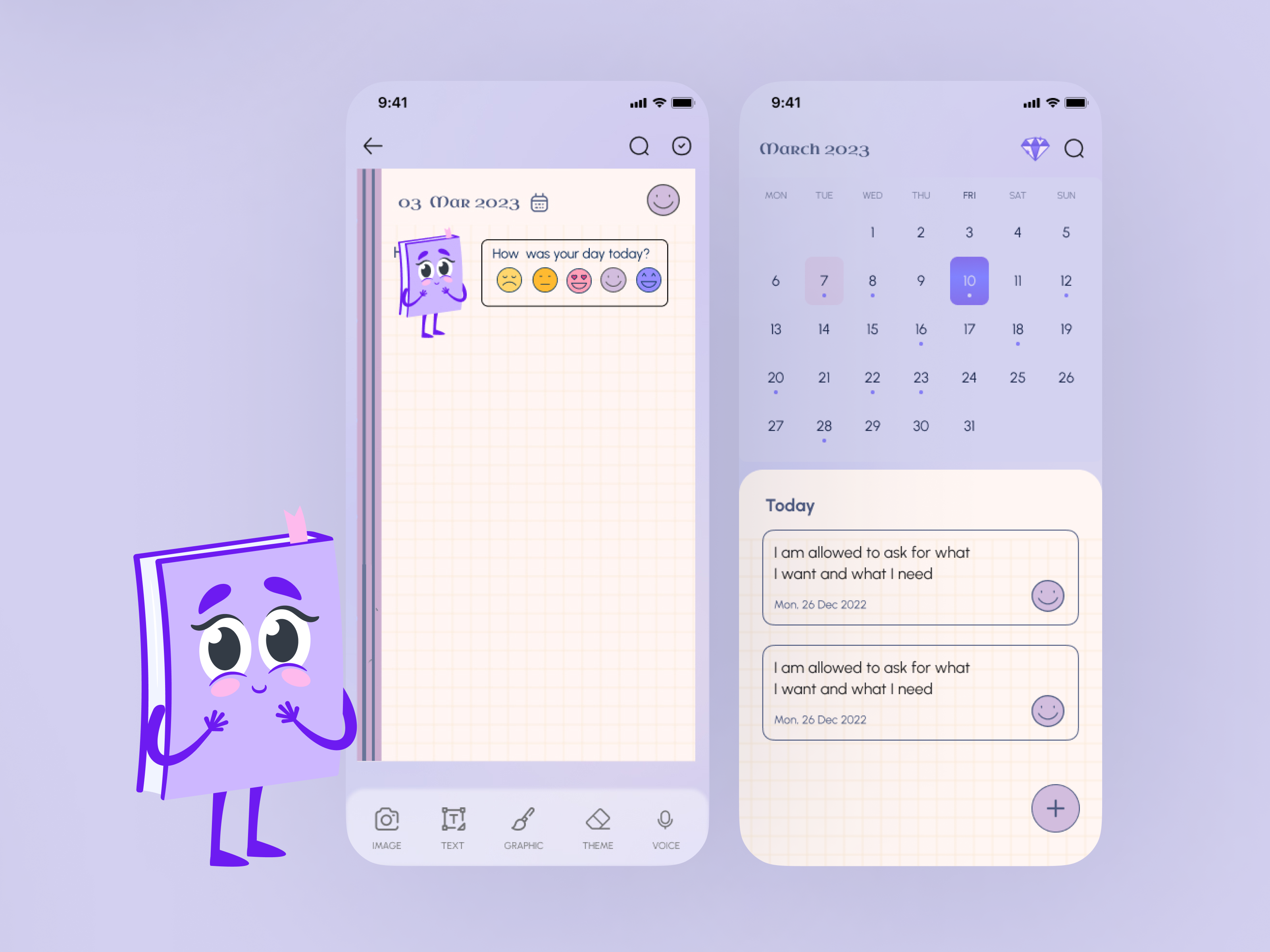 UI/UX Mobile App Design Gamified Diary App Mascot & Mood Tracker by ...