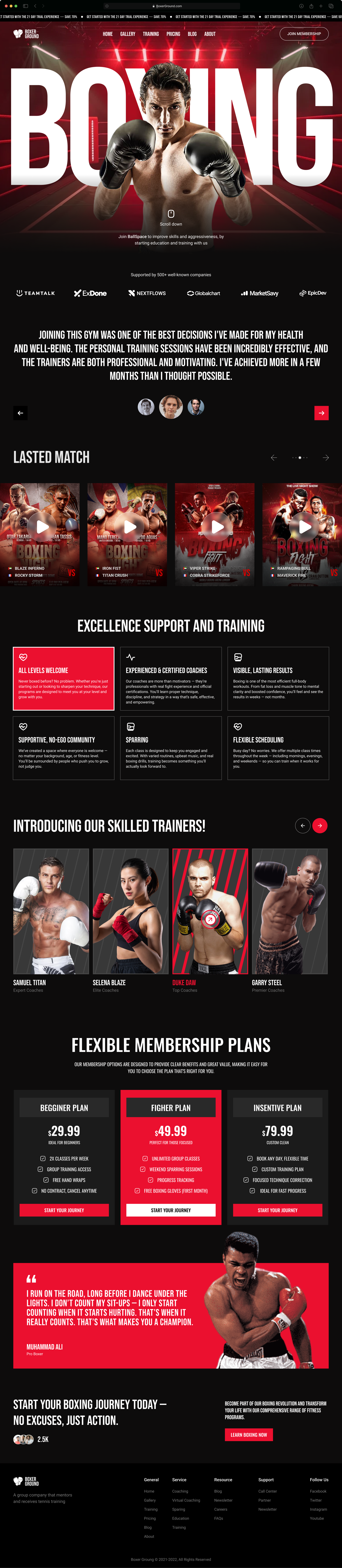 Boxer Ground - Boxing Camp Landing Page by Donny Ridwan on Dribbble