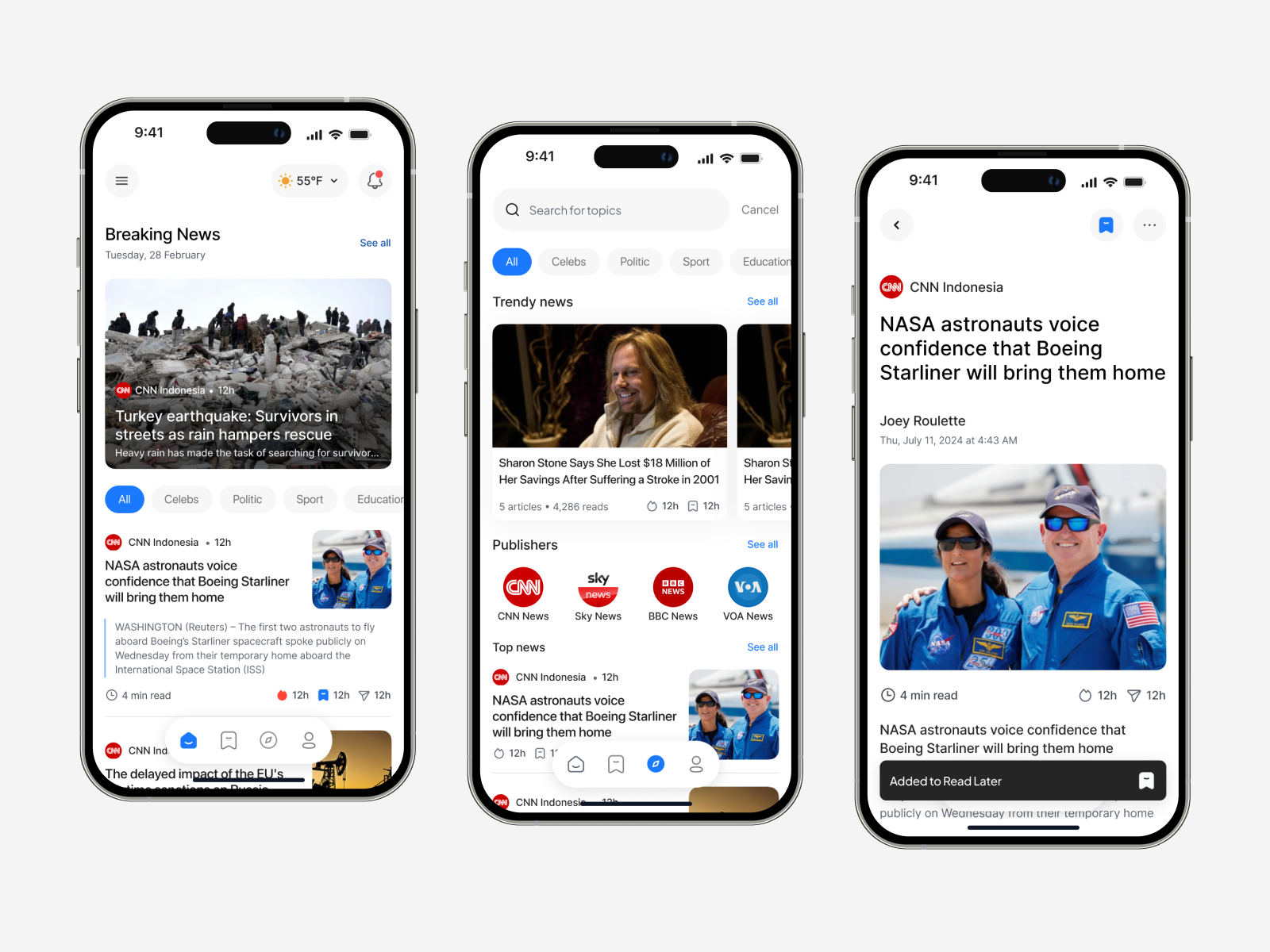 News app by Nur Asyrof Muhammad for Shaka Studio on Dribbble