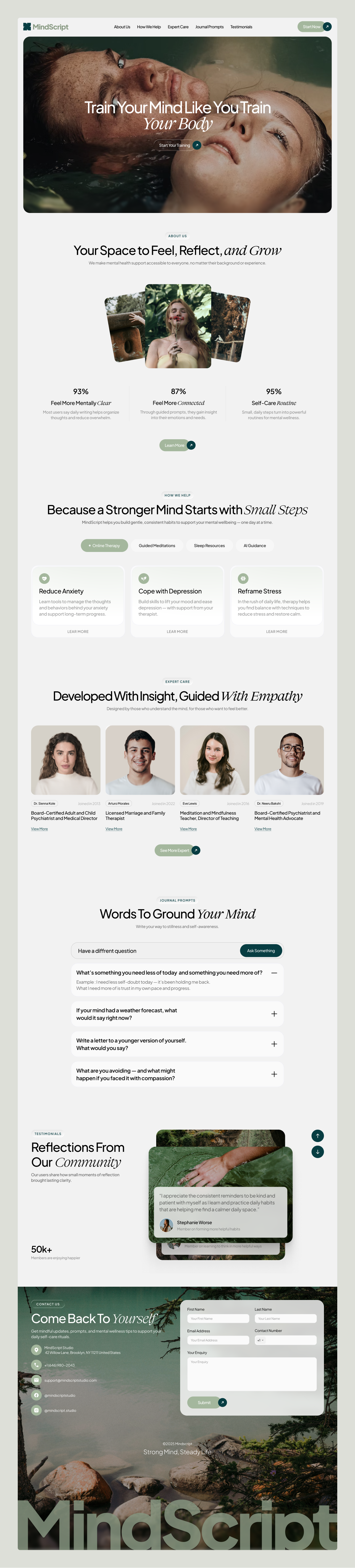 Mindscript - Digital Mental Health Website by Permadi Satria Dewanto for Plainthing Studio on ...