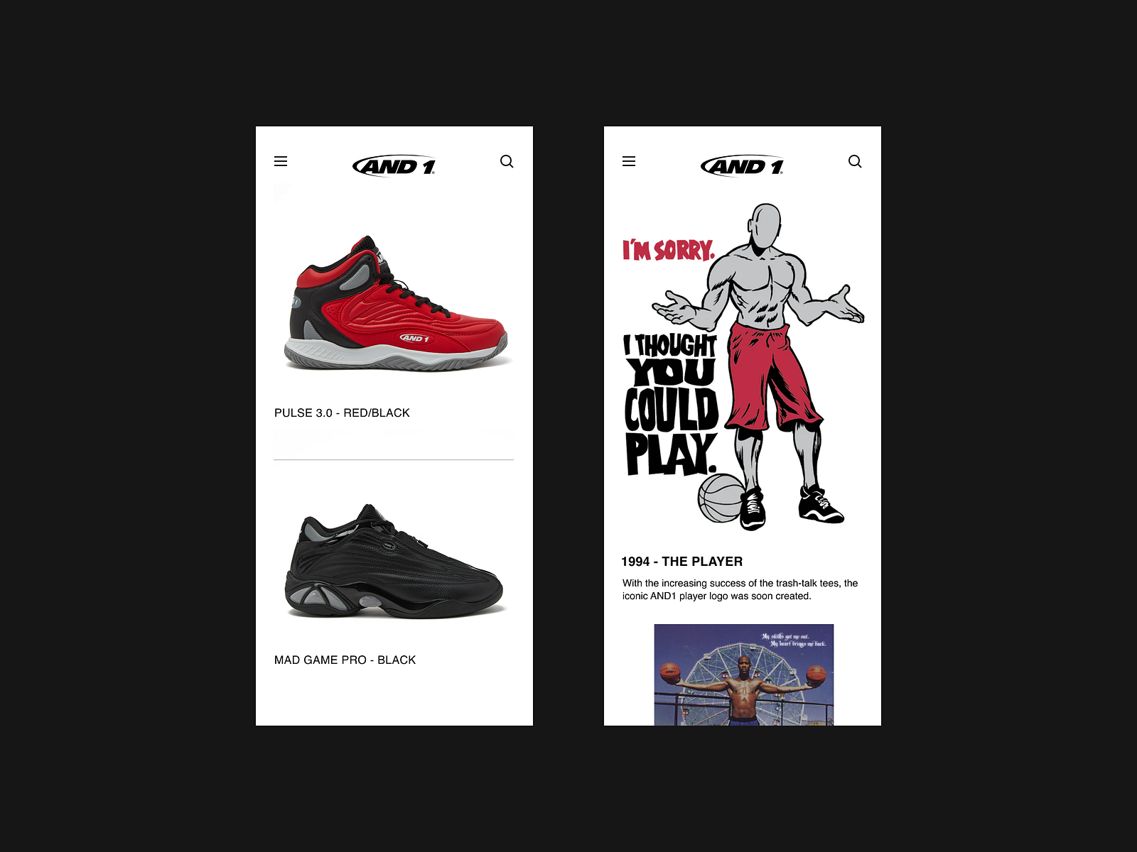 Mobile Screens for And1 by Herman Mahal on Dribbble