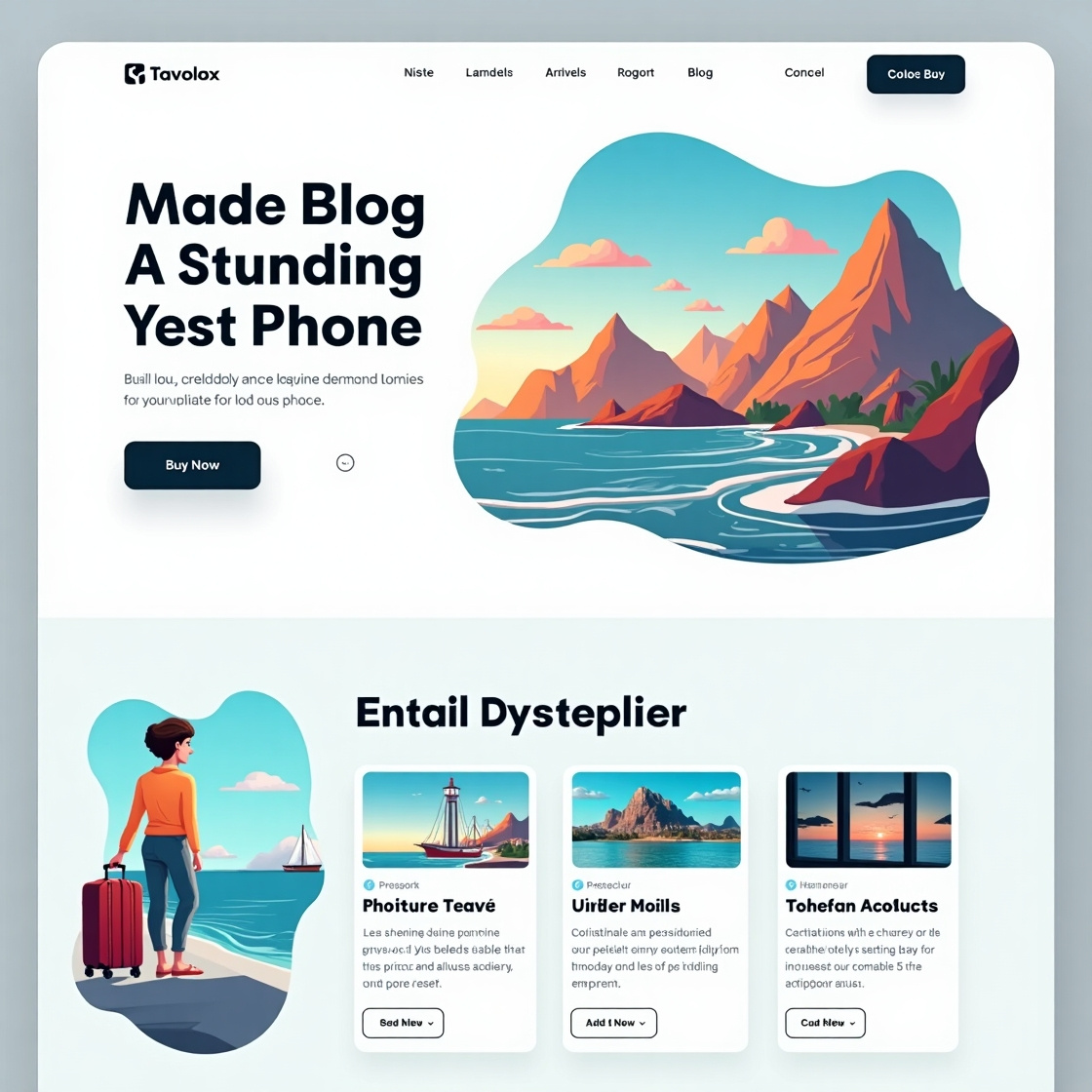 Travel Blog Website – Landing Page Design by Tapan Kisan on Dribbble