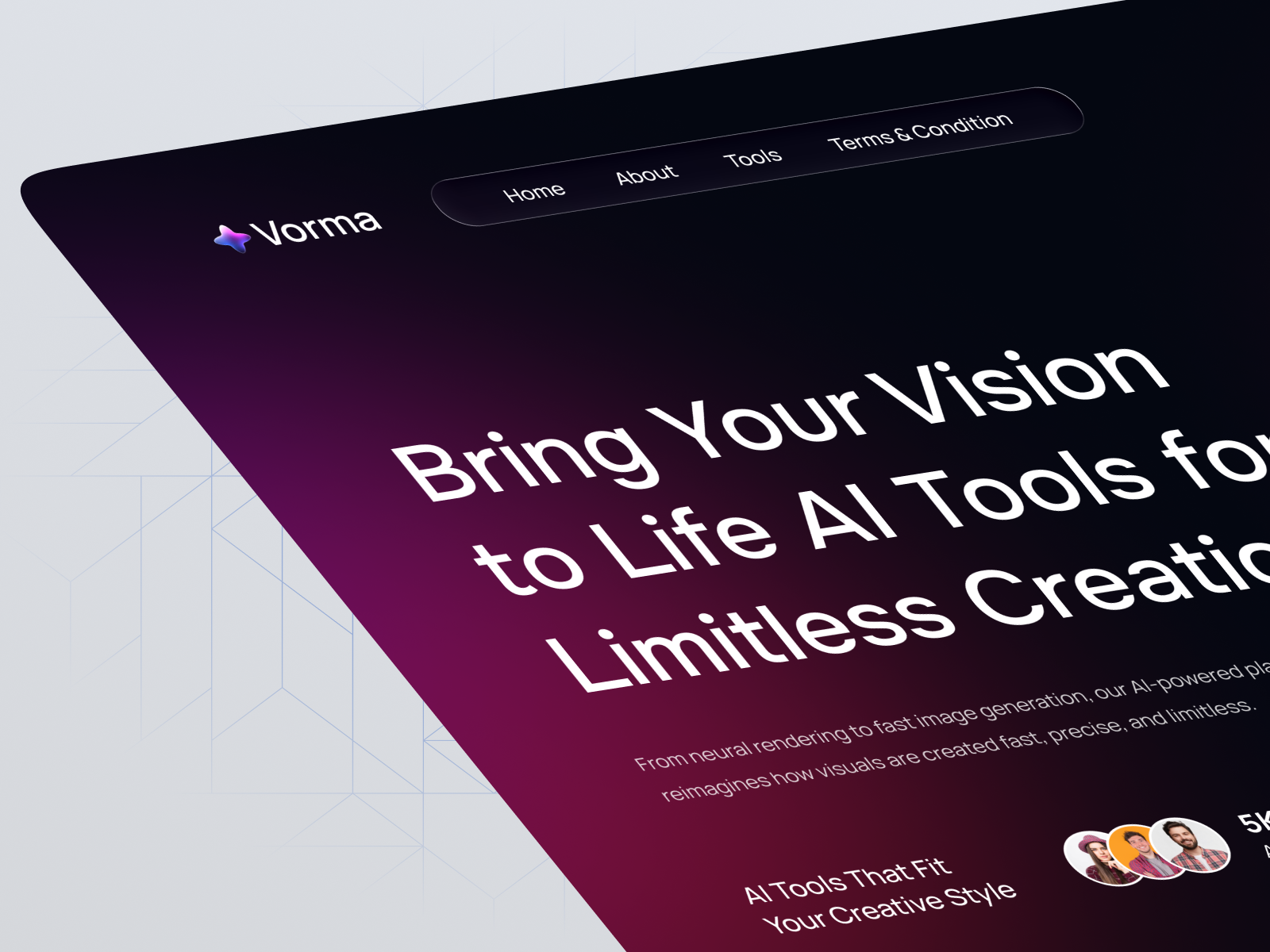 Vorma – Next Gen Image Generator Ai Tool Web Design🧠 by Rompweb on Dribbble