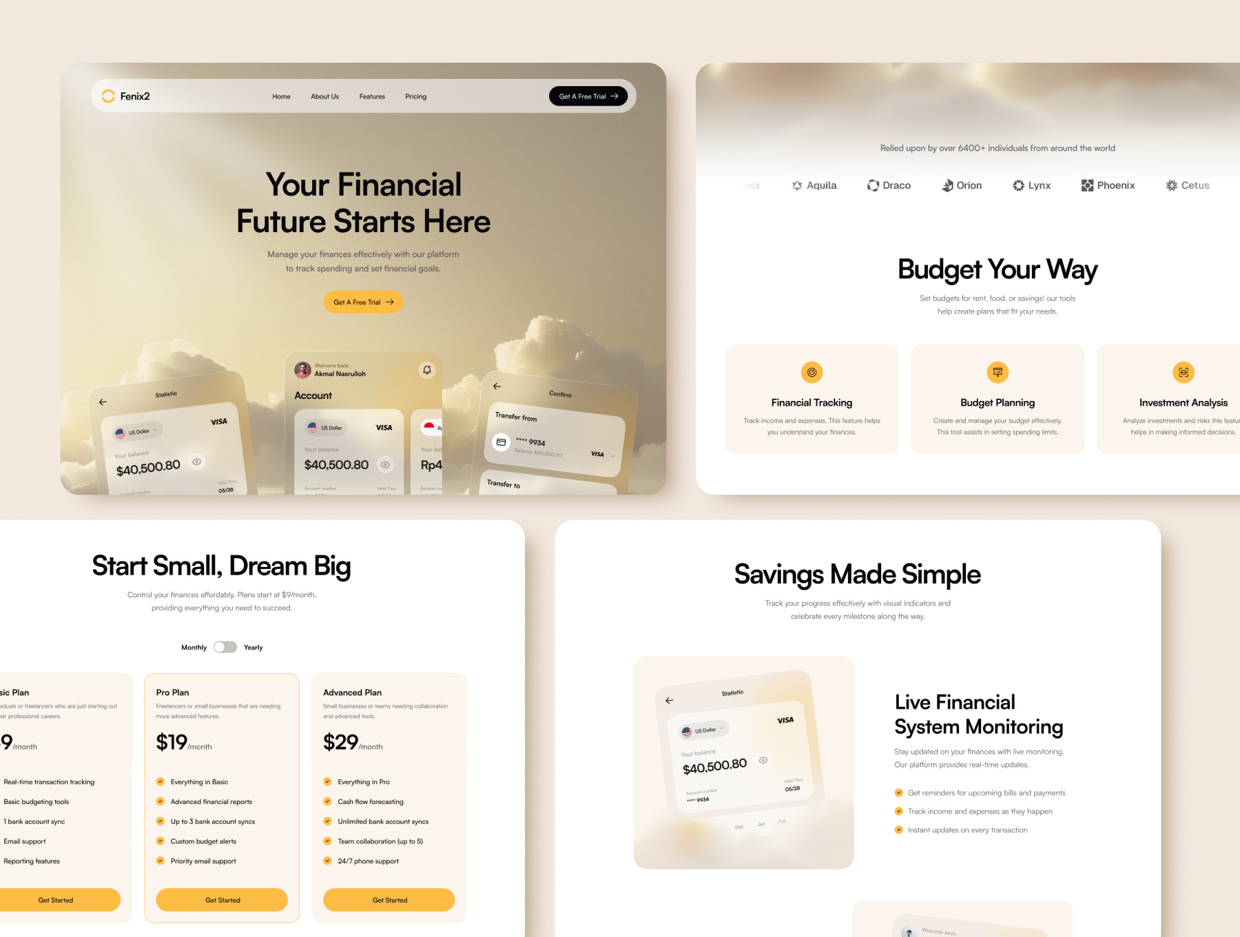 Fenix2 - The Financial Landing Page by Sumon Sen on Dribbble