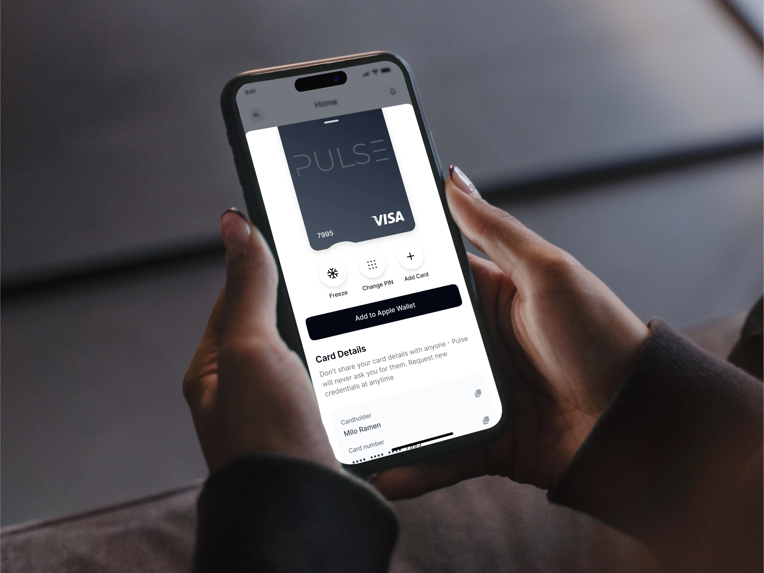 Pulse - Fintech Mobile Banking App Card Details by Dipa Product for ...