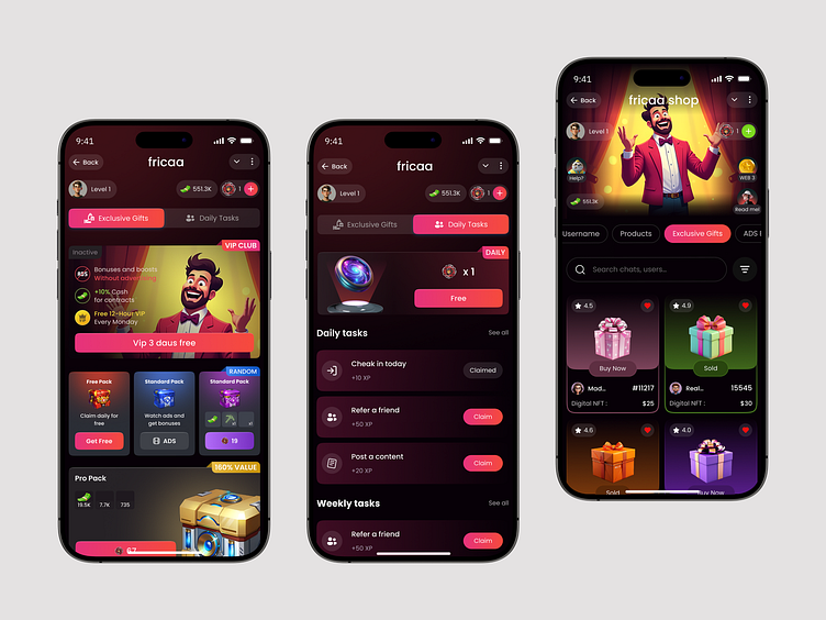 Daily Tasks - VIP Perks & Digital Gifts App by Yeasin Arafat on Dribbble