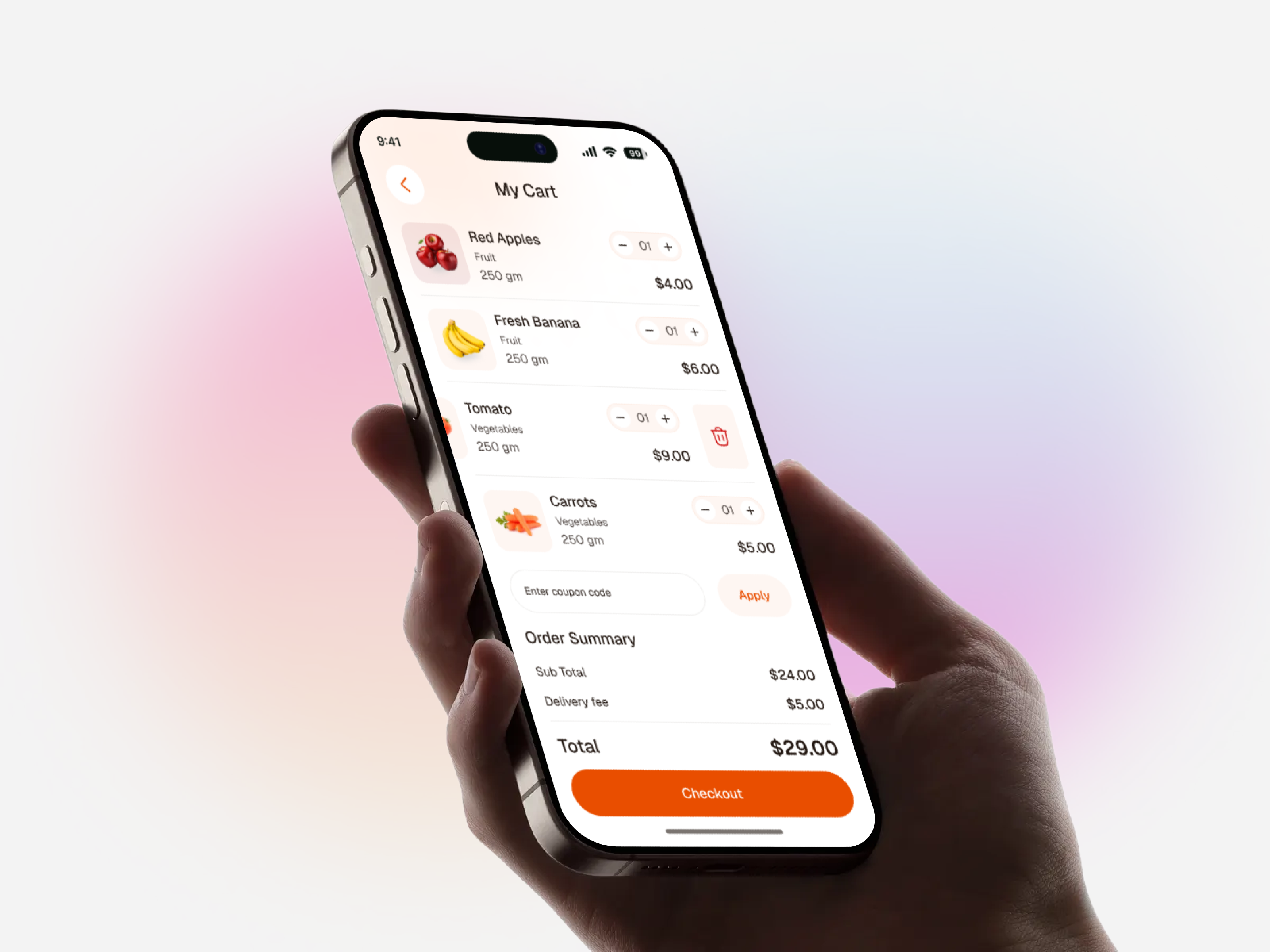 Grocery Mobile App – Cart Page UI by Alamin Hossen 🔥 for Blend wrk on ...