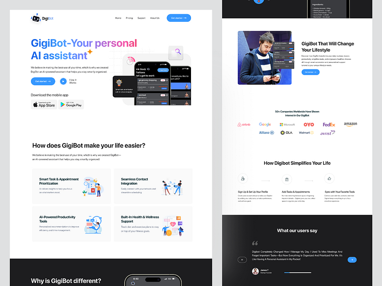 DigiBot – Personal AI Assistant Website Design by Ovious.Studio Designs ...