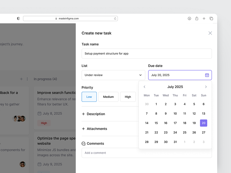 Task Modal For Crm - Designed With Madeinfigma By Ryan Almeida On Dribbble