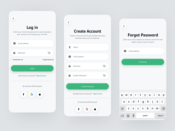 Mobile App Authentication UI – Login, Signup & Password Reset by ...