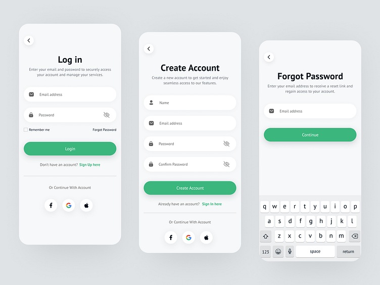 Mobile App Authentication UI – Login, Signup & Password Reset by ...