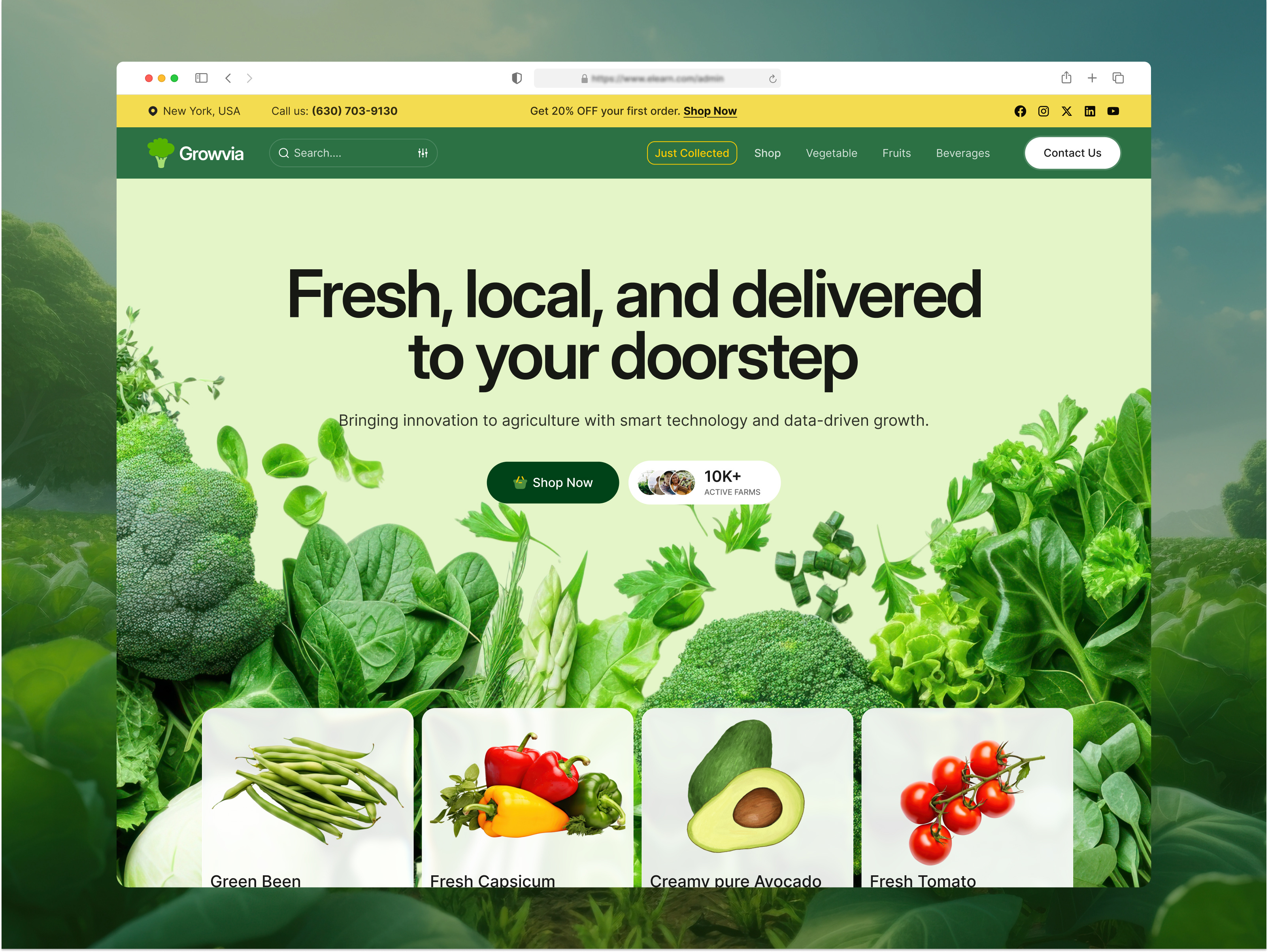 Fresh food ecommerce website header design by Josim Uddin for Opndoo ...