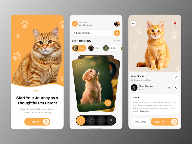 Pet care mobile app - UI design concept by Sheikh Elias on Dribbble