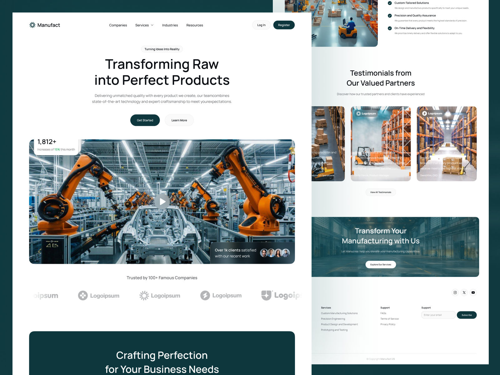 Manufact – Industrial & Manufacturing Landing Page Design by Nexila ...