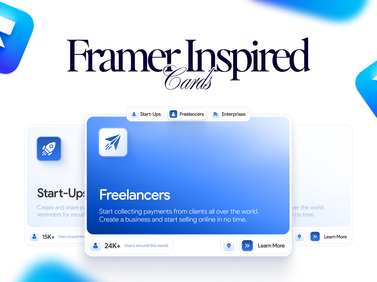 Framer Inspired UI Cards - Website Cards by Sanjay S on Dribbble