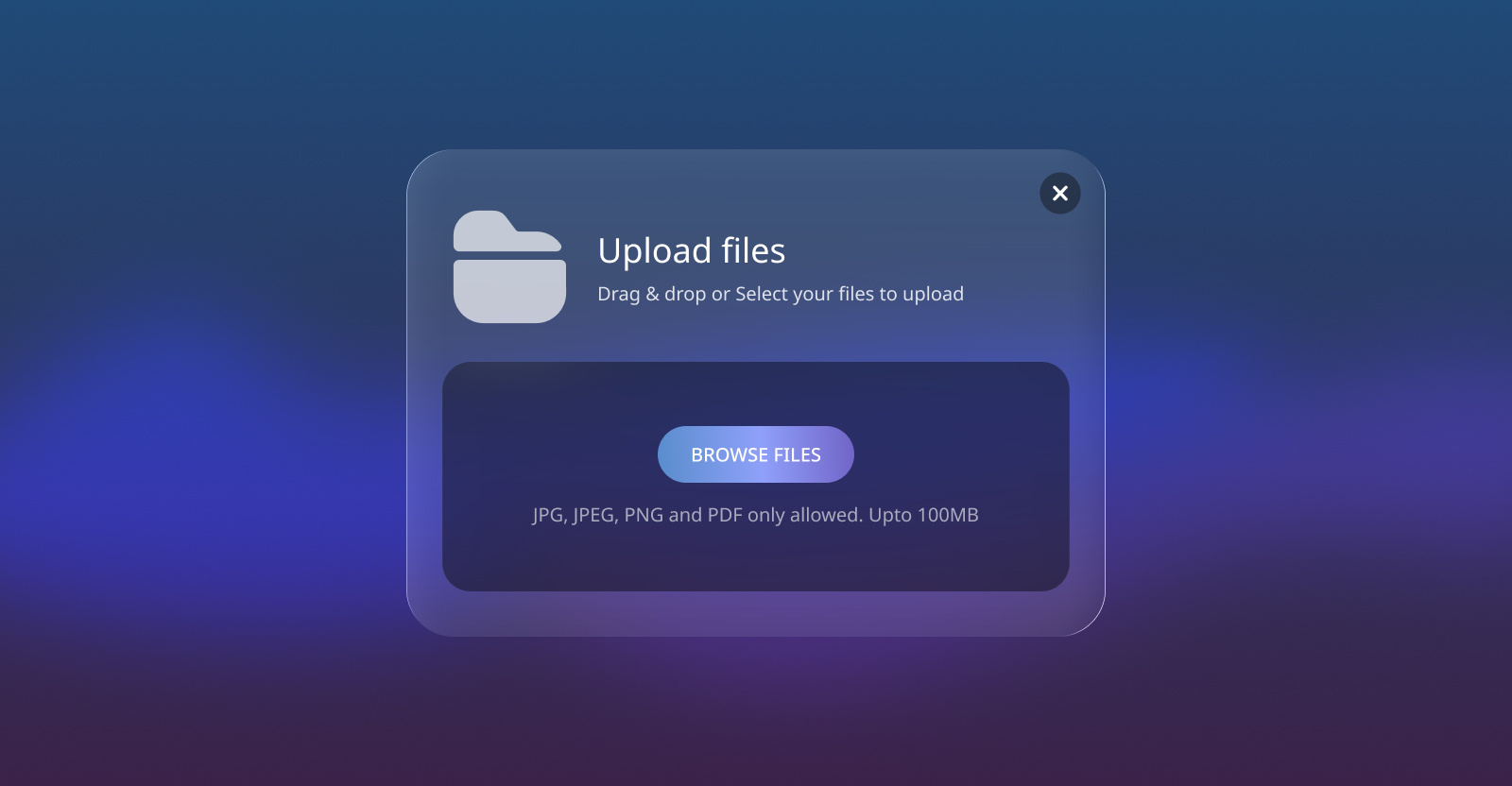 Liquid glass file upload widget by Thawshi Herath on Dribbble