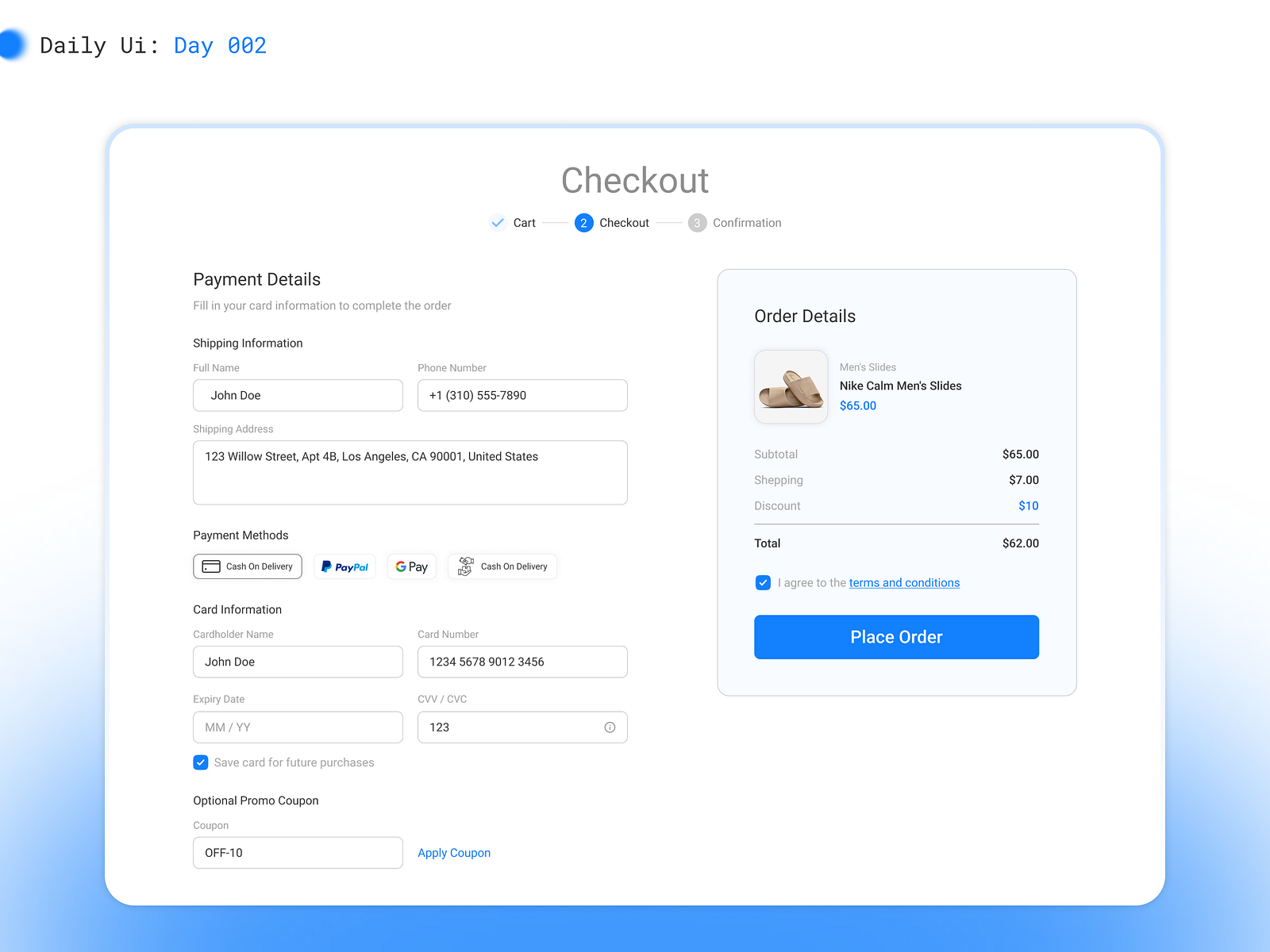 Daily UI Challenge – Day 2 - Credit Card Checkout page. by Mohammad ...