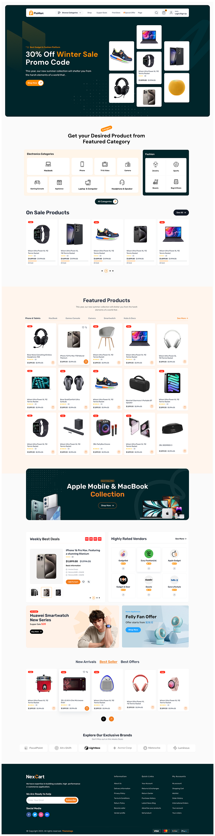 Gadget & Fashion eCommerce Web Design | Shopping Landing page by Tasfin ...