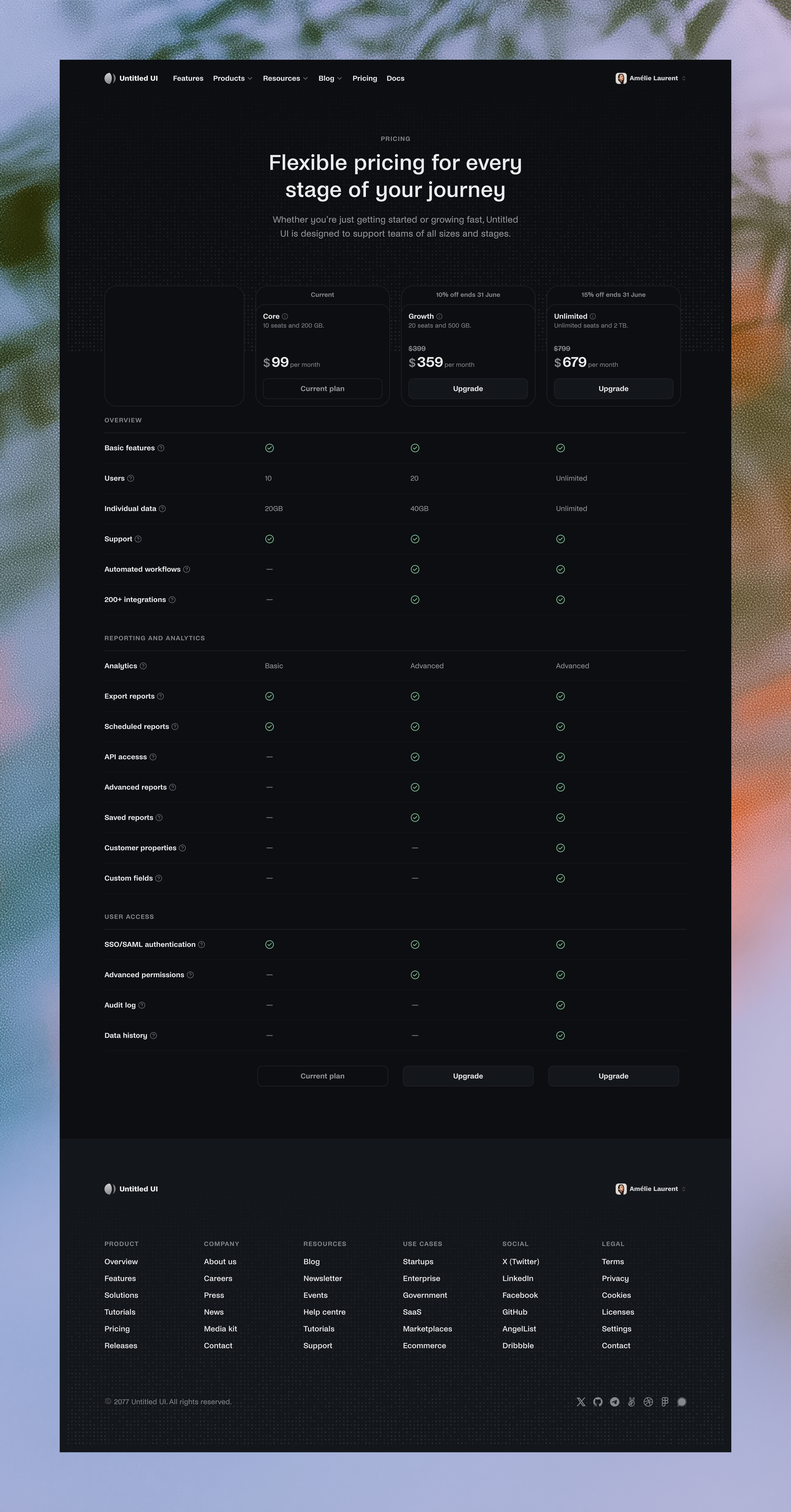 Flexible pricing — Untitled UI by Jordan Hughes® on Dribbble