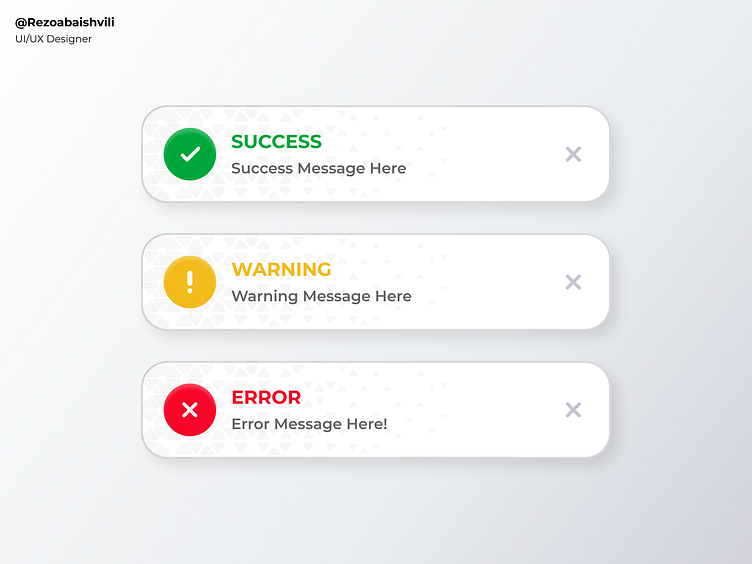 Push Notification Alert UI by Rezo Abaishvili on Dribbble