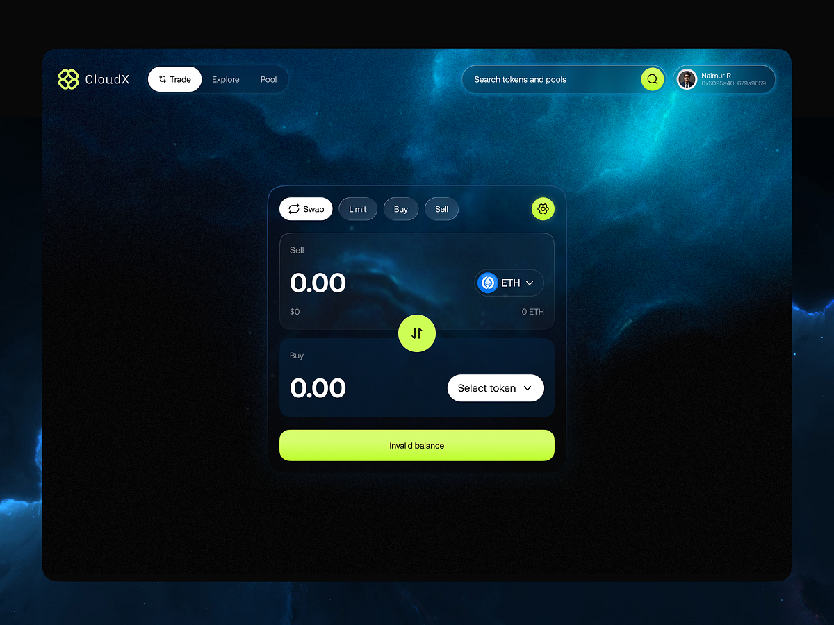 CloudX - Crypto Dashboard | Swap by Naimur Rahman on Dribbble