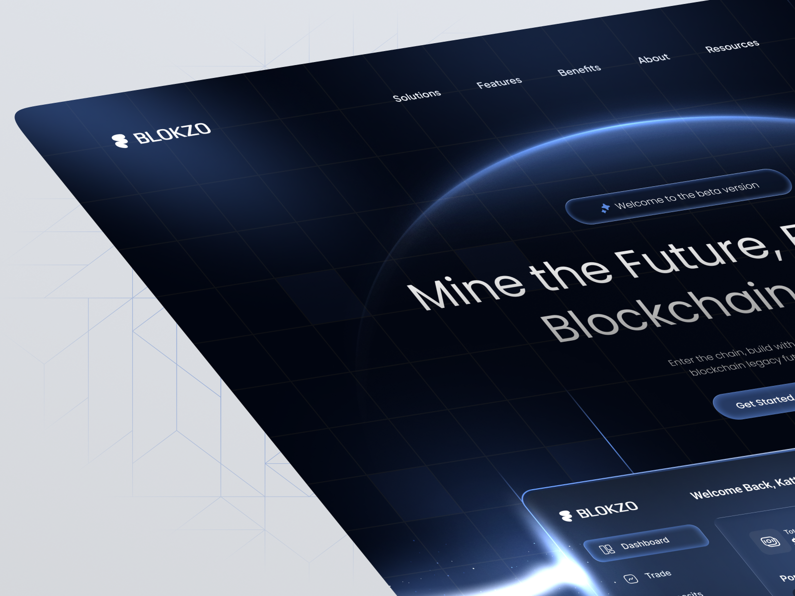 Blokzo – Futuristic Blockchain Platform UI Design 🚀 by Rompweb on Dribbble
