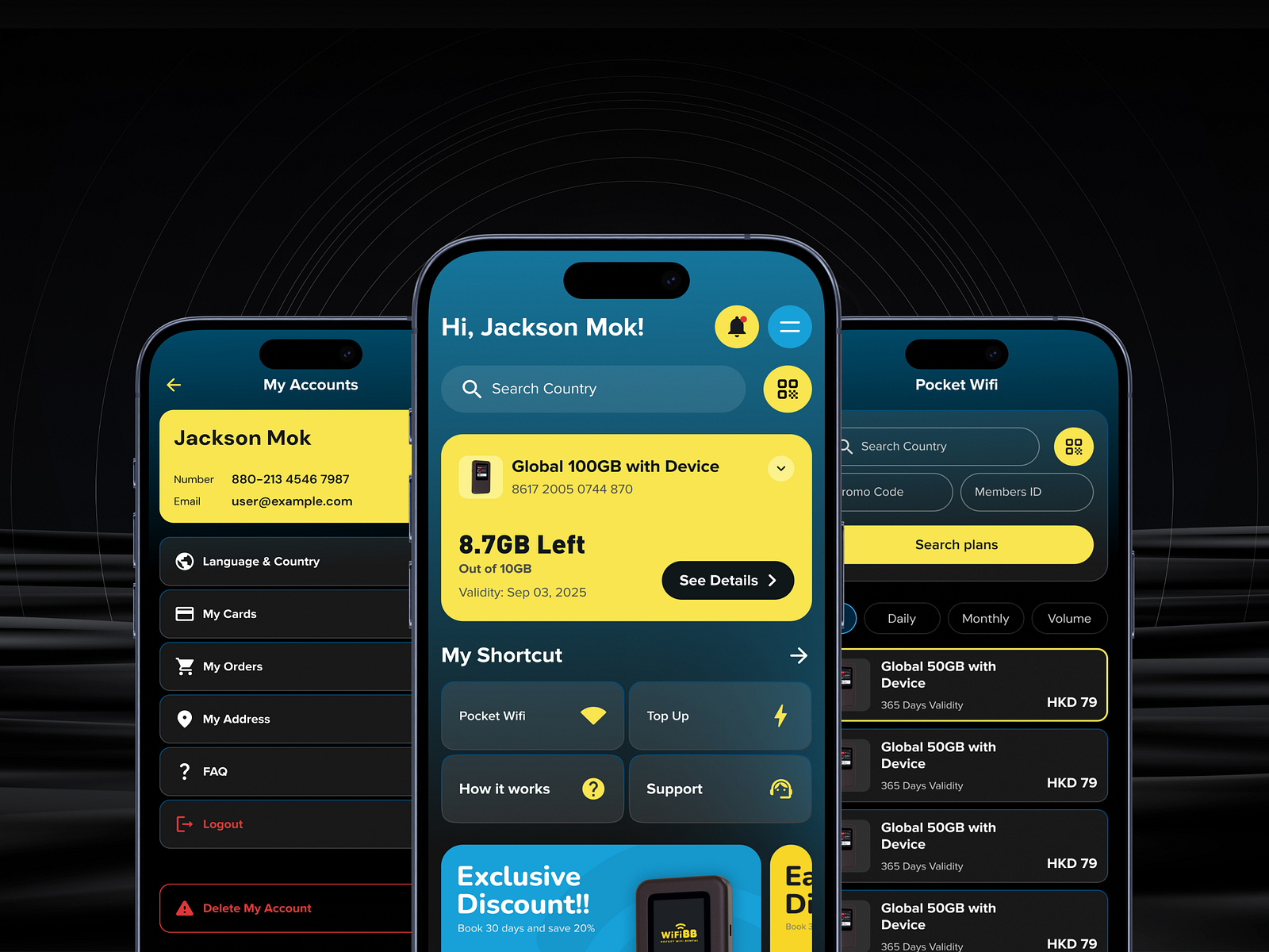 Wifibibi – eSIM Network App Design | Clean UI/UX by Asiq M. for Netro ...