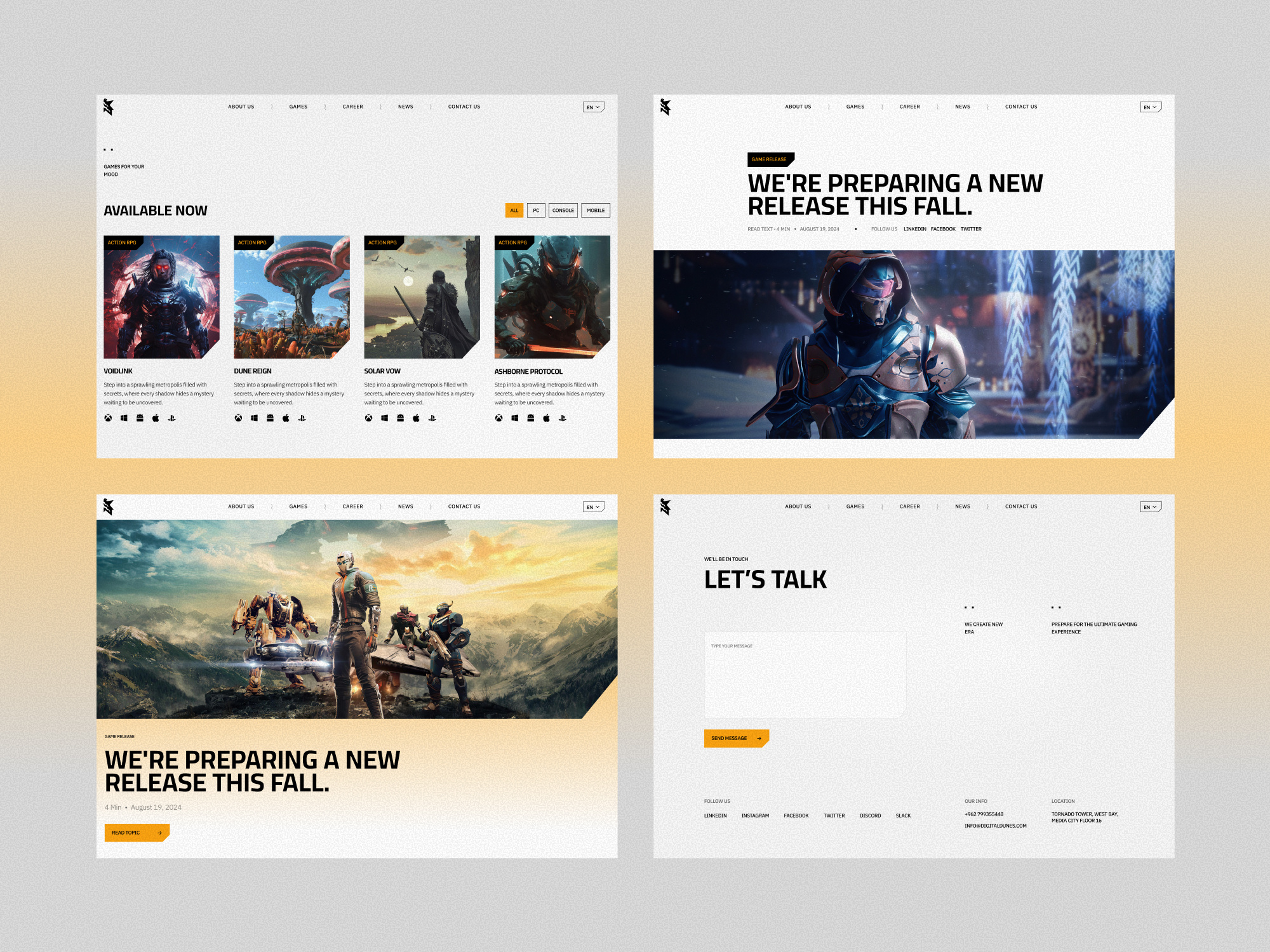 Digital Dunes — Website Design for Gaming Company by VALMAX on Dribbble