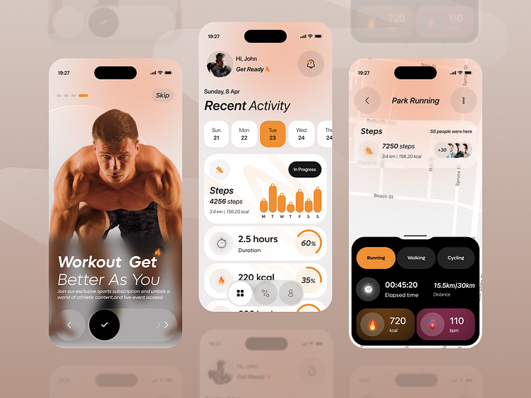 Sport application mobile UI design by Roohi Koohi on Dribbble