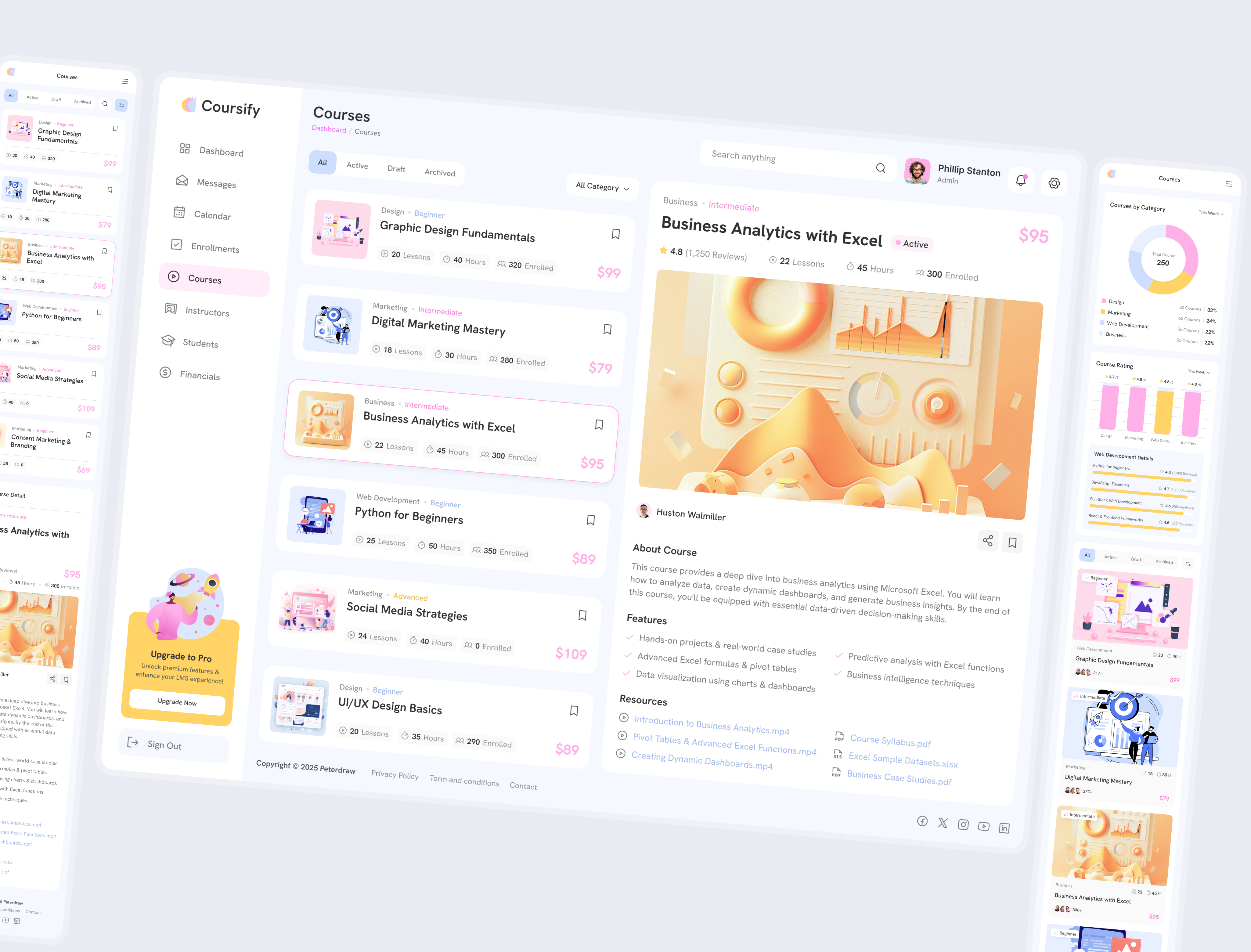 Coursify Courses Page – Learning Management System Dashboard by Ahmad S. Afandi for Peterdraw ...