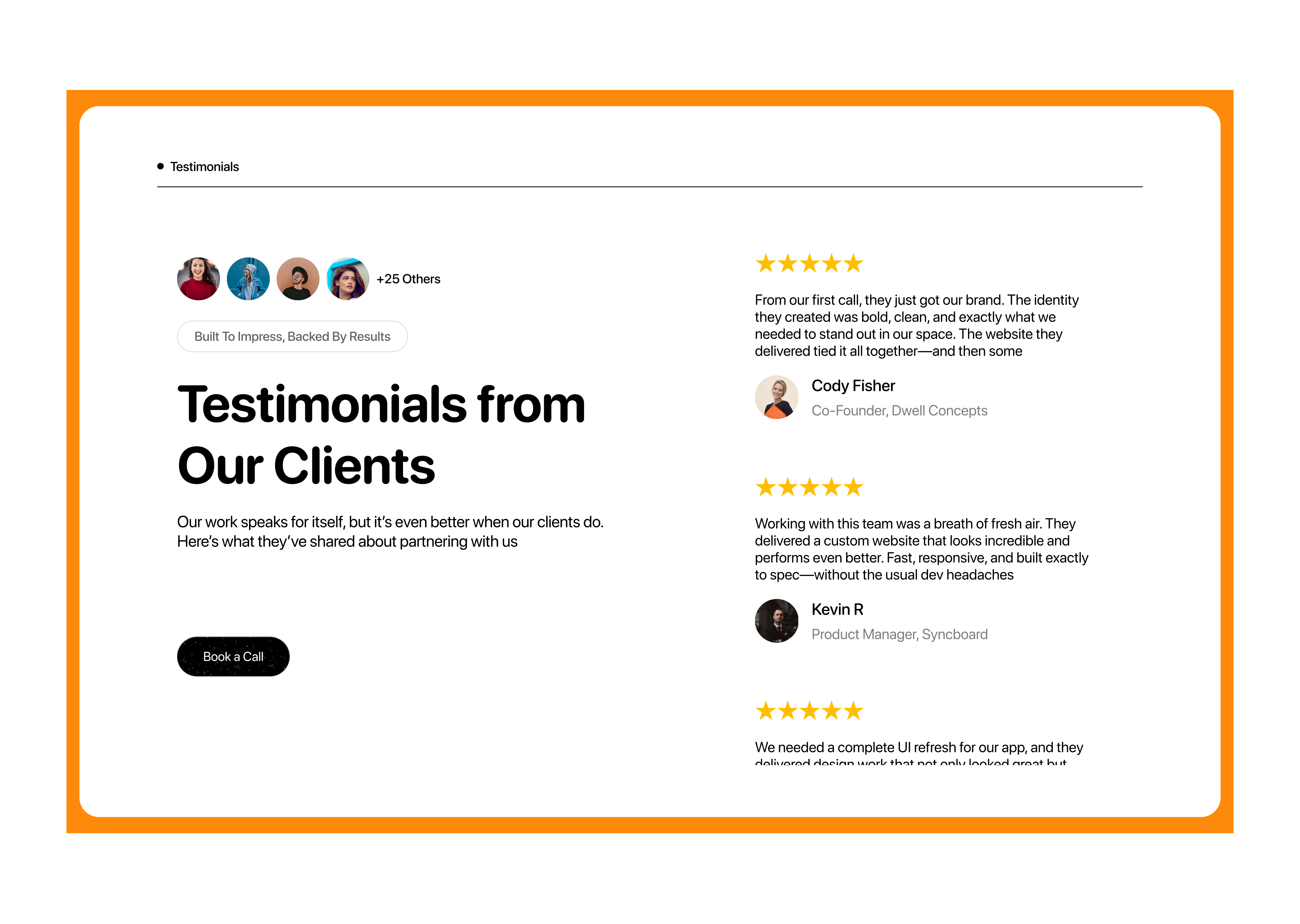 Testimonials by Oluwatobi Oluwafemi on Dribbble