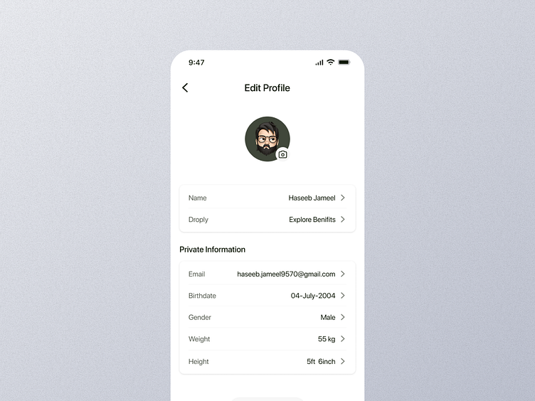 Edit Profile Mobile App Ui by UI Ants on Dribbble