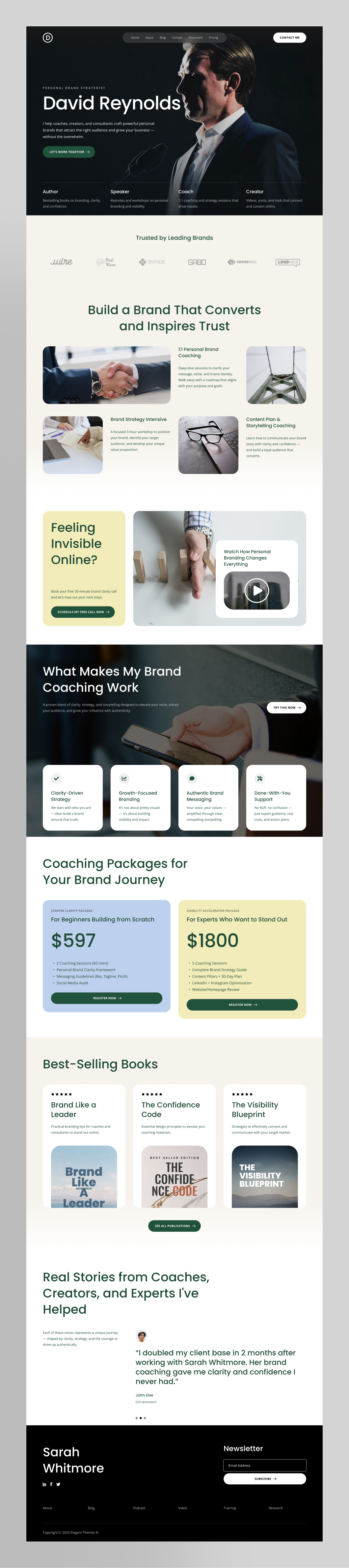 Personal Coach Website Design for Divi by Sayeed Ahmad for Elegant ...