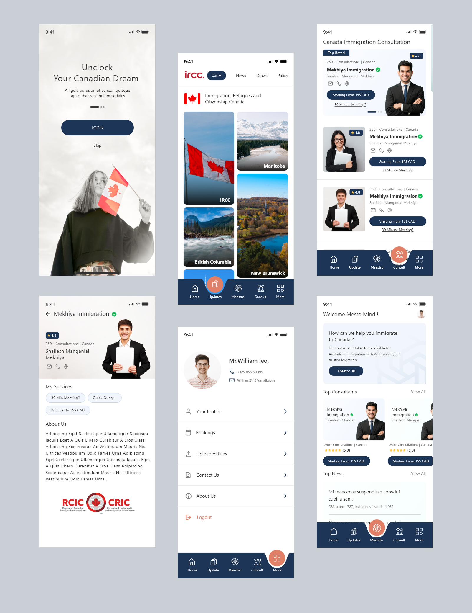 Canada Immigration App UI/UX – Mobile Design for Modern Visa Con by ...