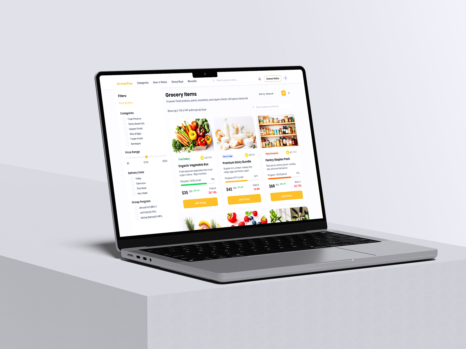 Grocery Group Buying UI – Clean, Collaborative Shopping Experien by Saiful Islam Rahad on Dribbble