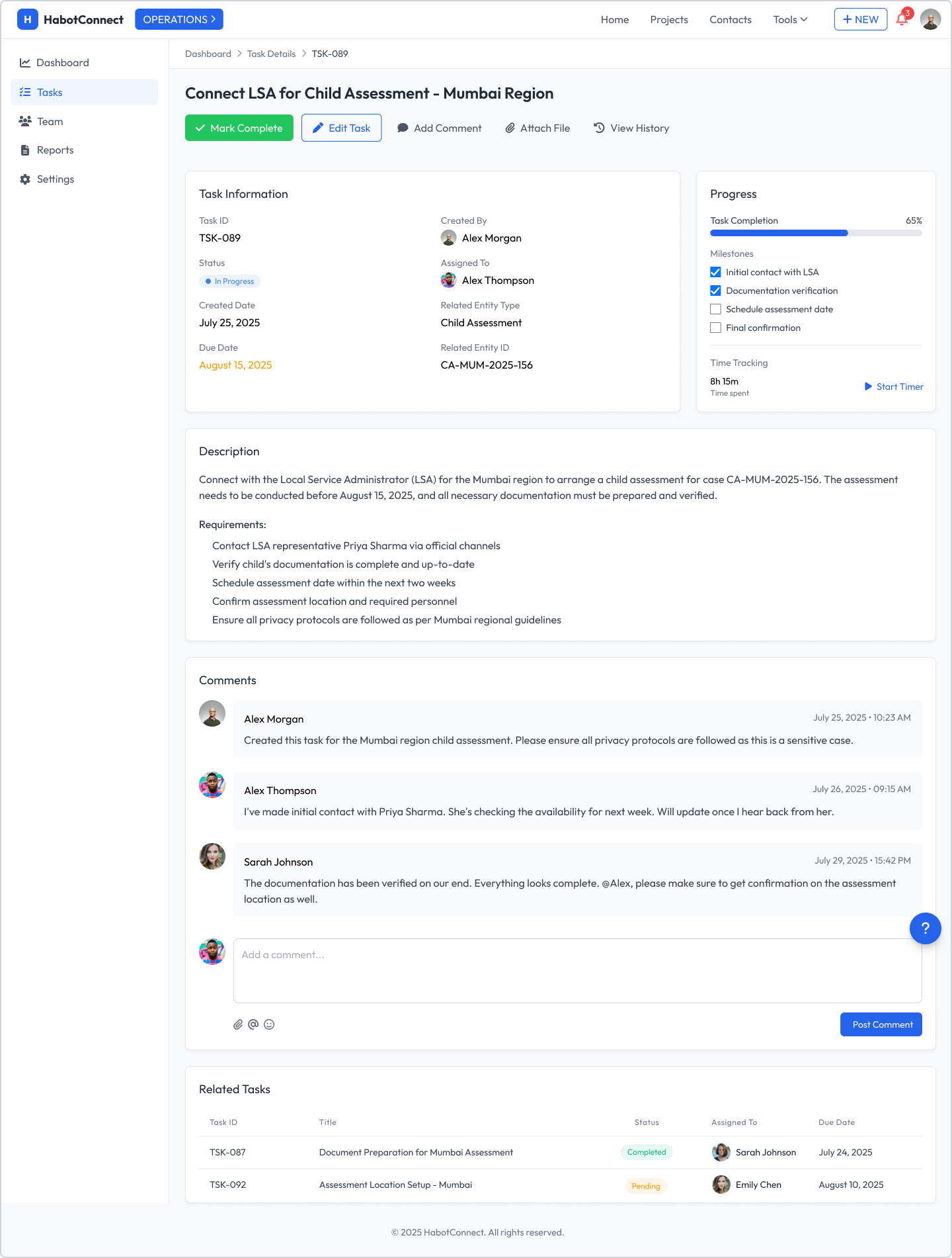 Habot Connect Task Management Dashboard (Design & Specification) by ...