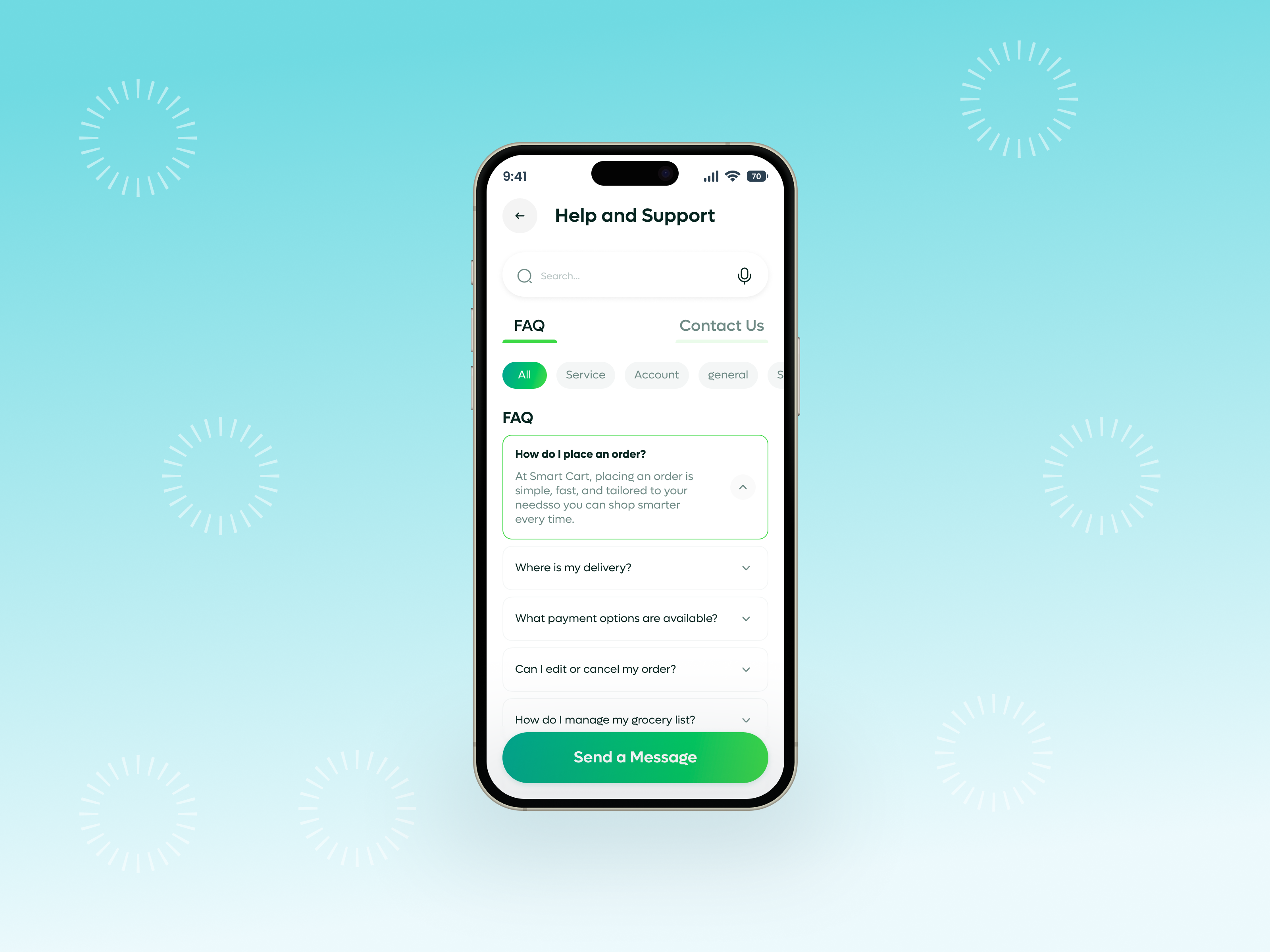 Grocery Mobile App - Help & Support Screen by Uttam Das on Dribbble