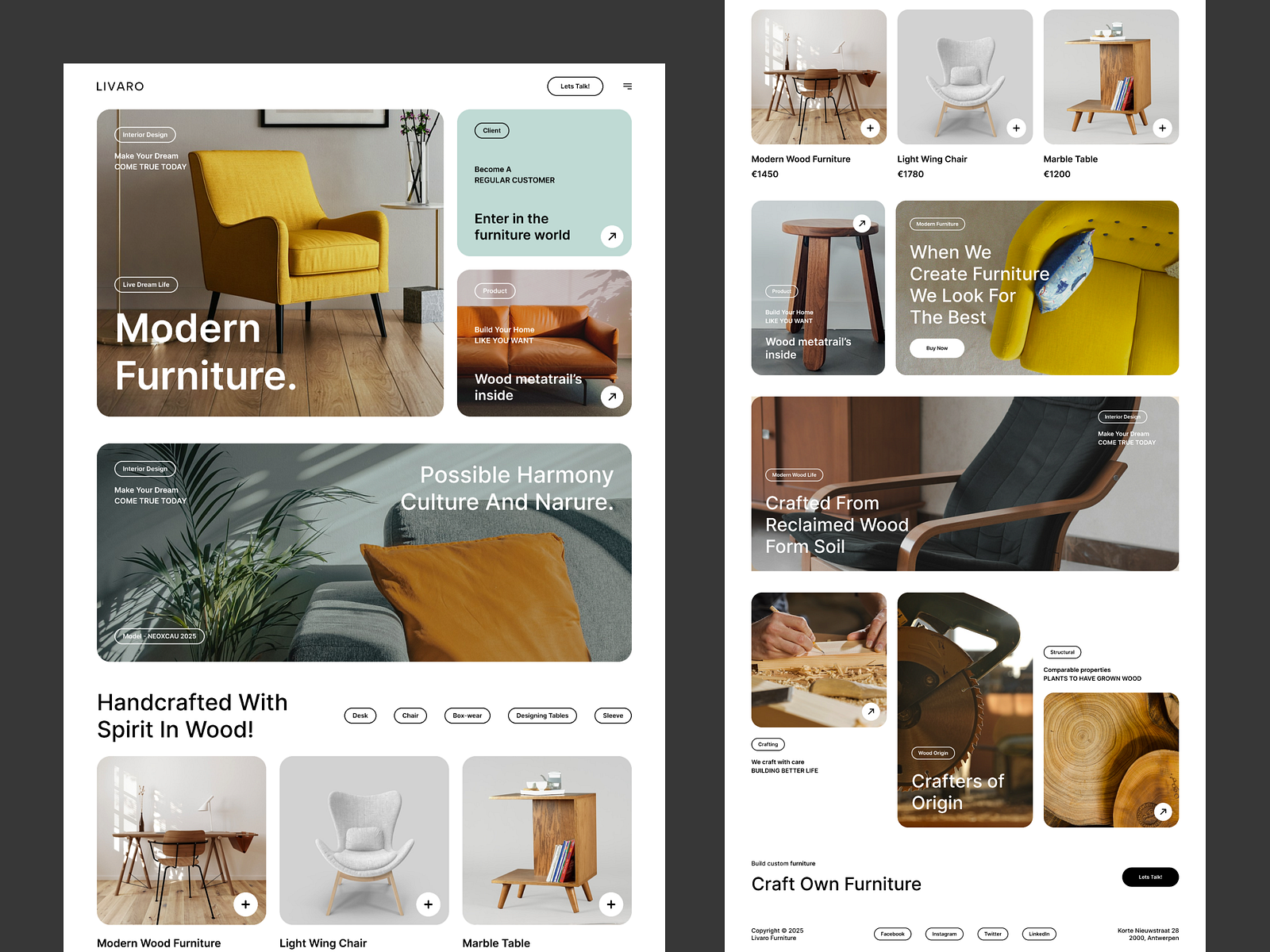 Livaro – Modern Furniture Landing Page by Ivan Pavlenko on Dribbble