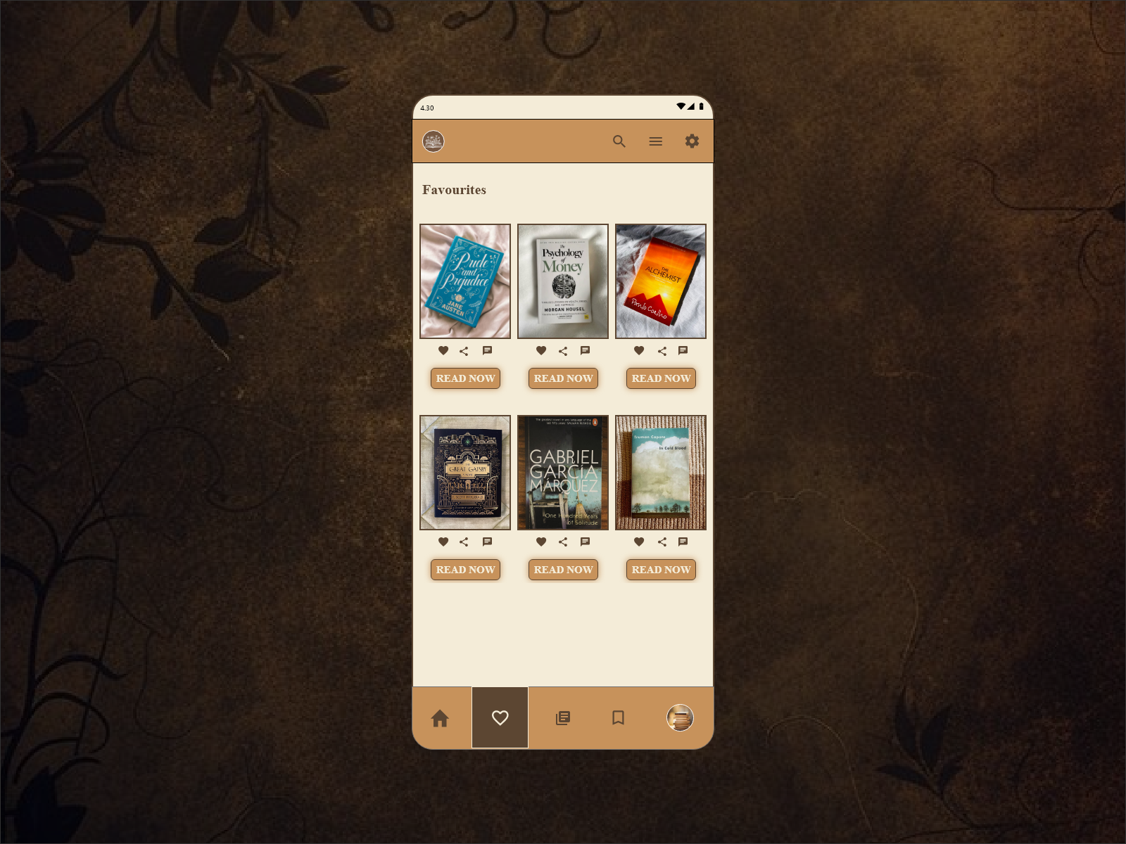 Favourite Section in Book App by Ishwarya on Dribbble